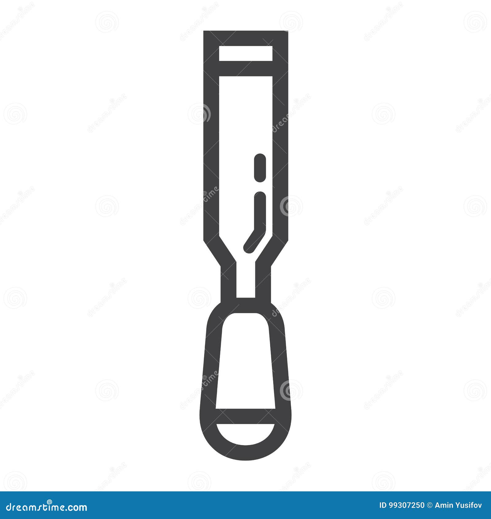 Chisel Line Art Icon. Chisel Outline Logo Cartoon Vector ...