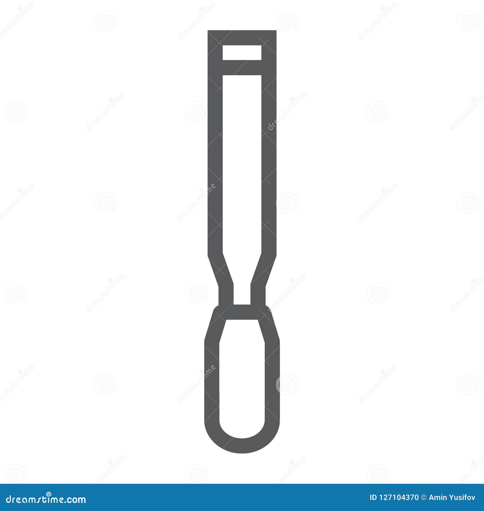 Chisel Line Icon Tool And Repair Carpenter Sign Vector Graphics A