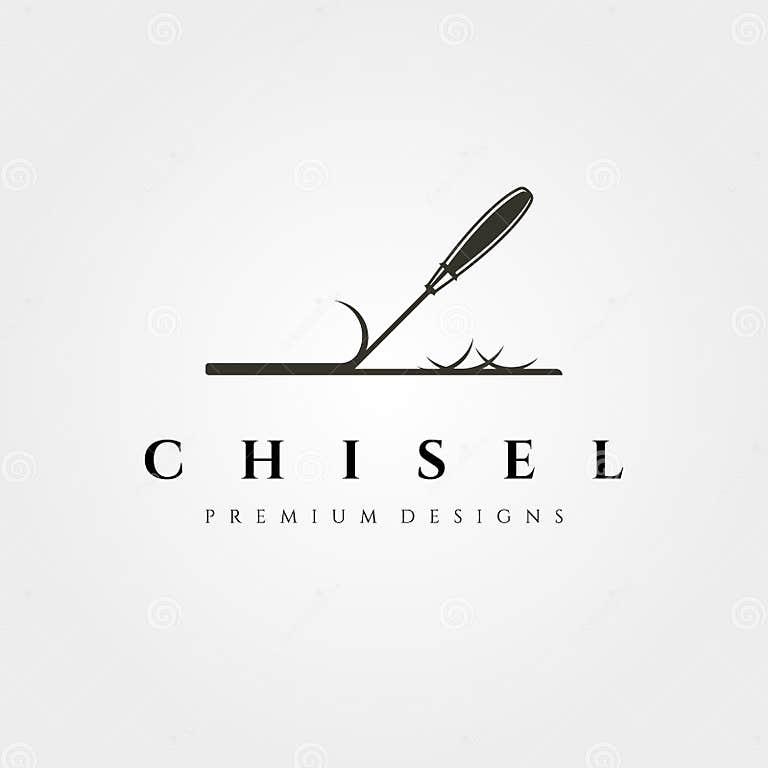 Chisel Logo Vector Symbol for Woodwork Carpentry Illustration Design ...