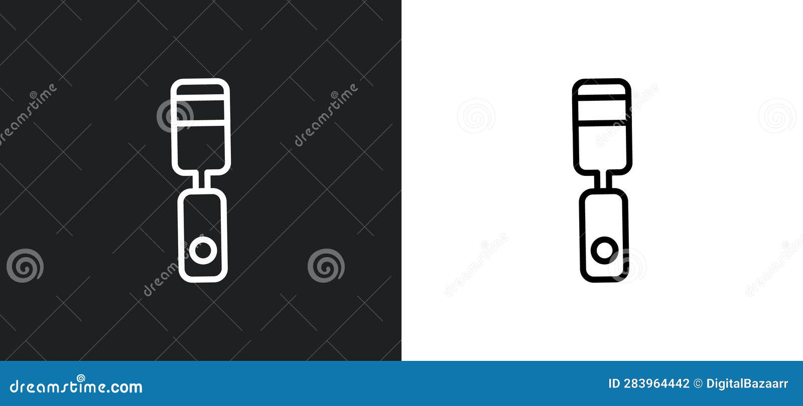 Chisel Outline Icon in White and Black Colors. Chisel Flat Vector Icon ...