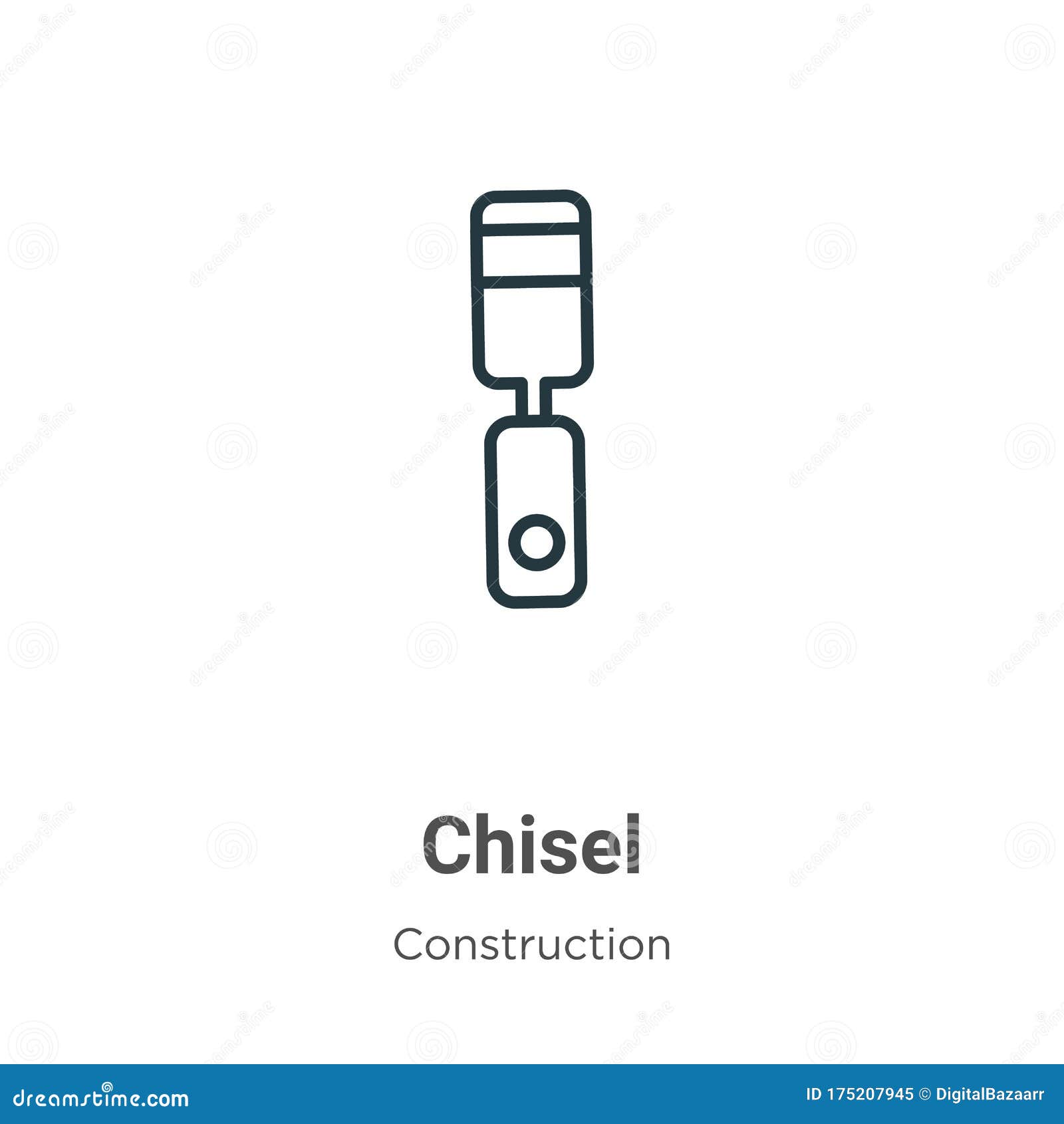Chisel Outline Vector Icon. Thin Line Black Chisel Icon, Flat Vector ...