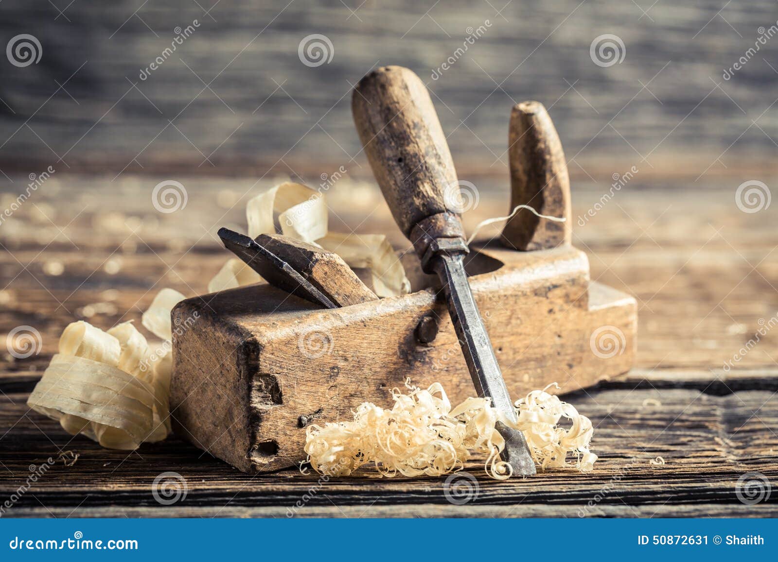 Chisel and Planer in a Carpentry Workshop Stock Image - Image of ...