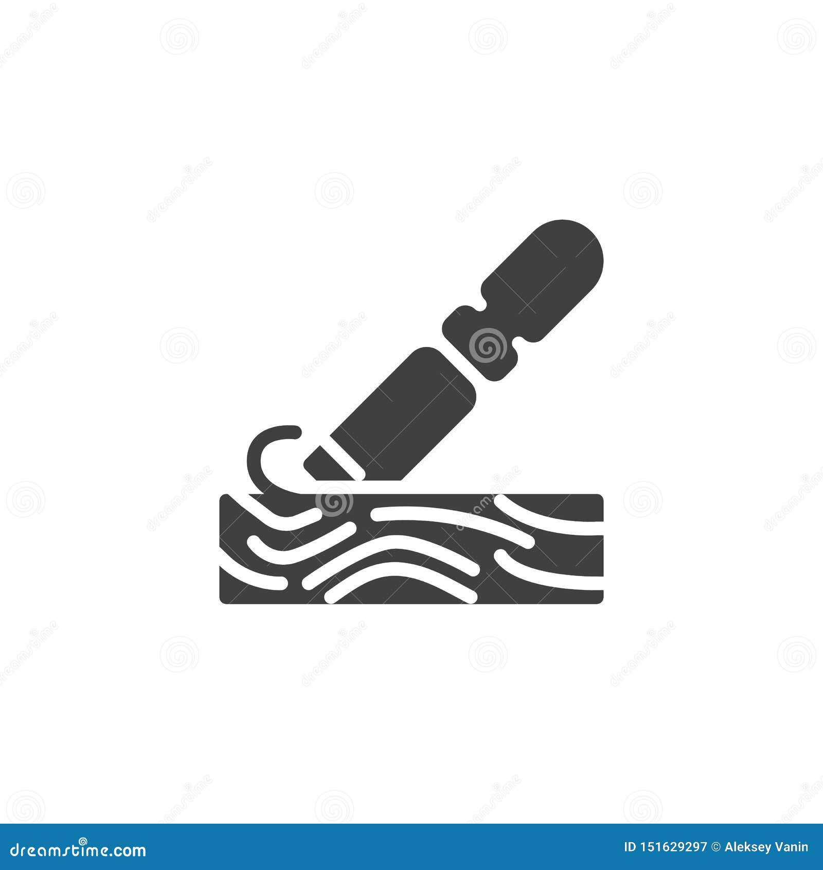 Chisel Plowing a Wood Plank Vector Icon Stock Vector - Illustration of ...