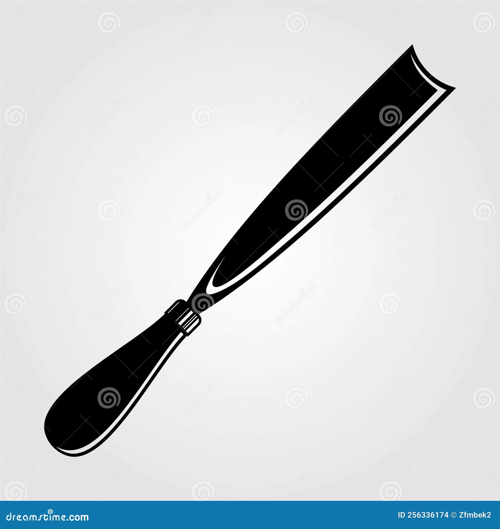 Chisel Silhouette Isolated on a White Background Stock Vector ...