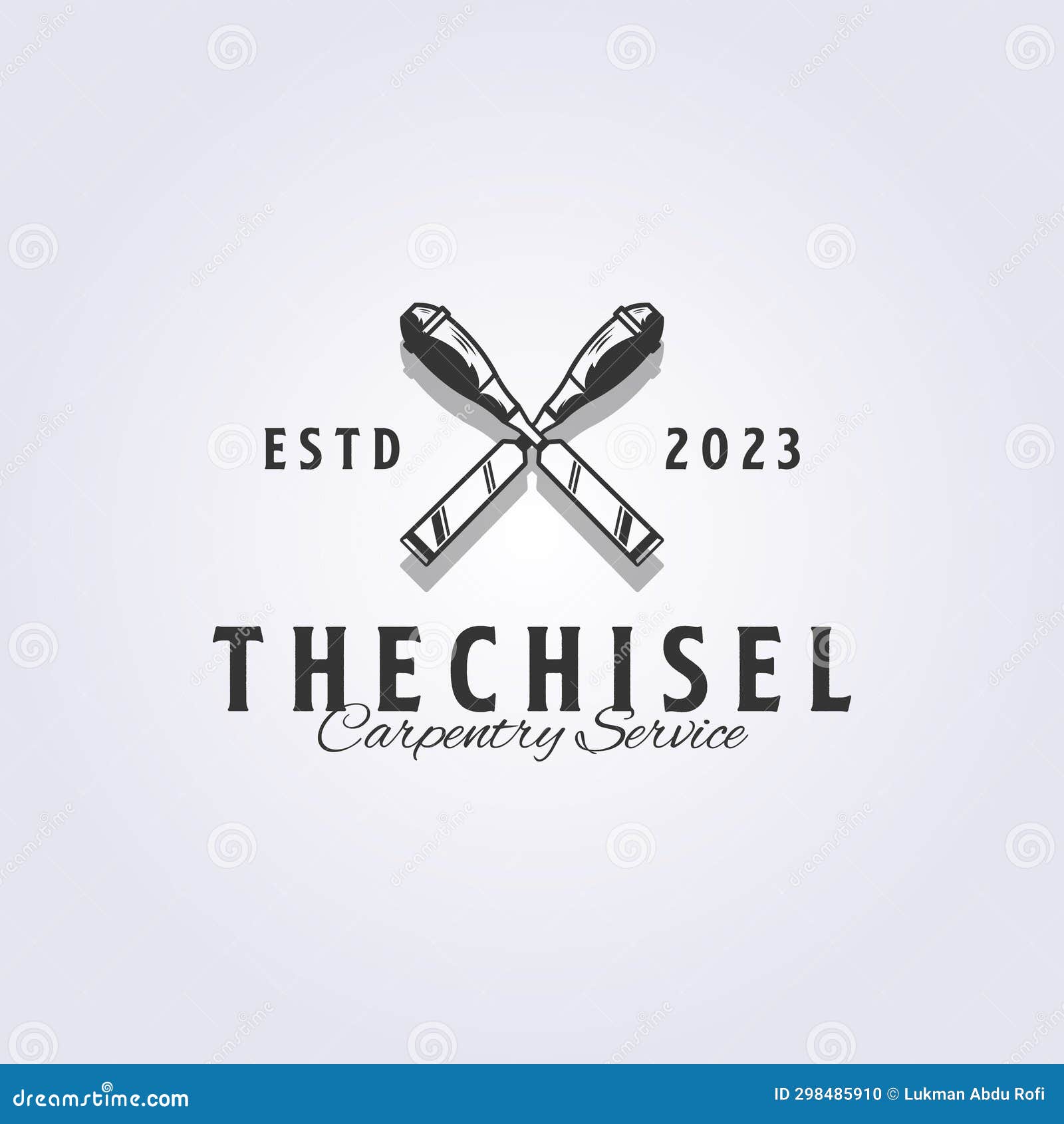 Chisel Tool for Carpenter Logo Vector Illustration Vintage Design ...