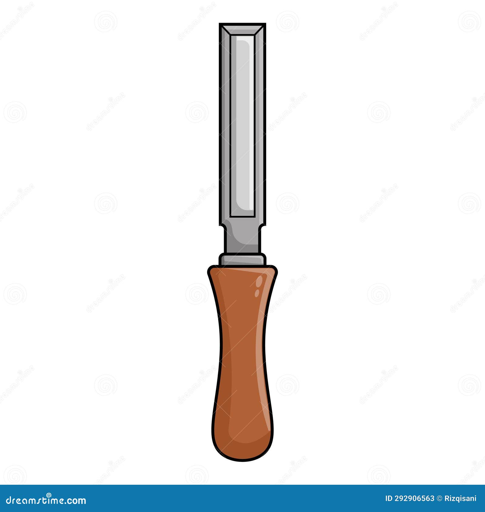 Chisel Tool Icon in Cartoon Style Isolated on White Background Vector ...