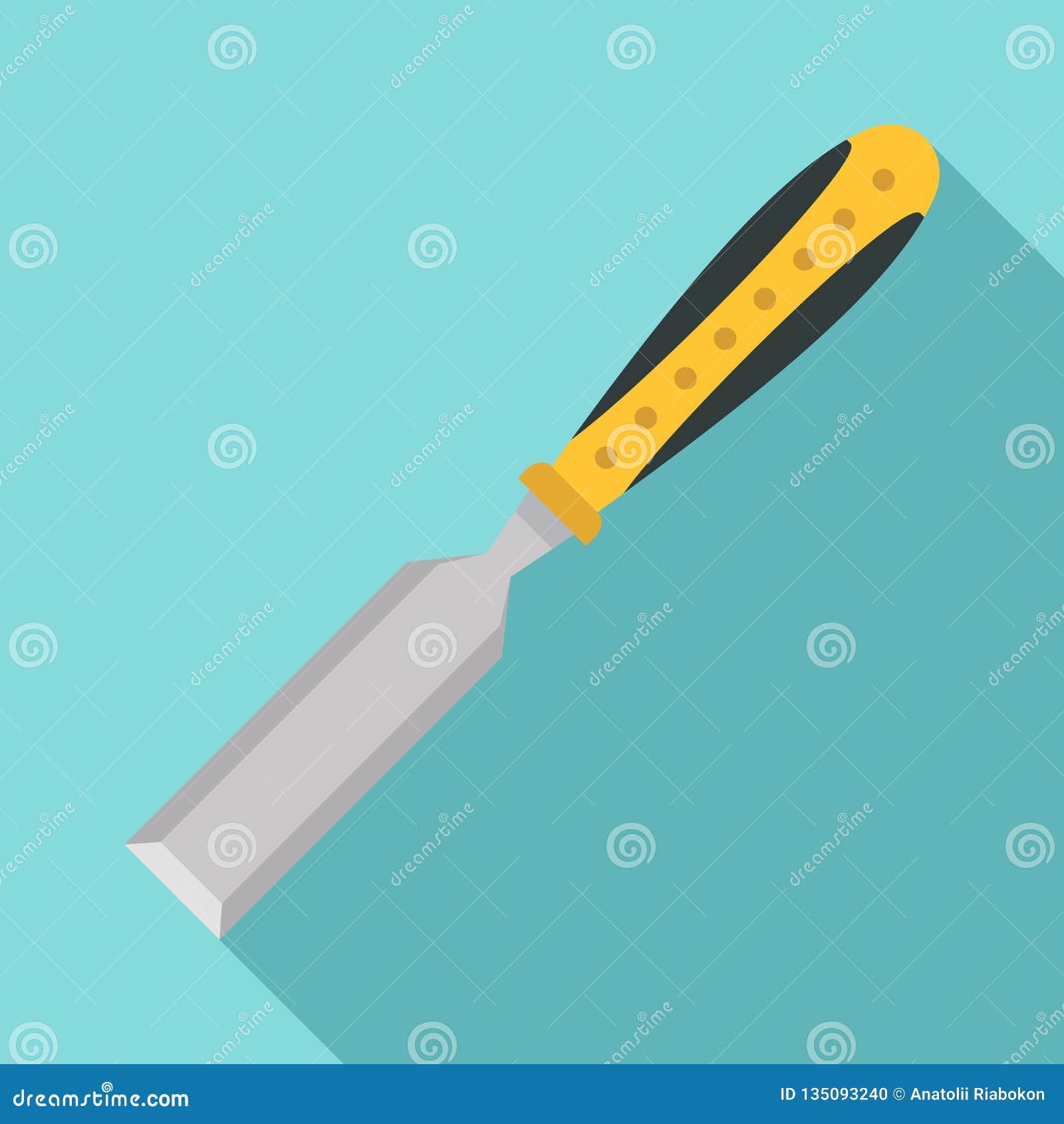 Chisel Tool Icon, Flat Style Stock Vector - Illustration of craft, hand ...