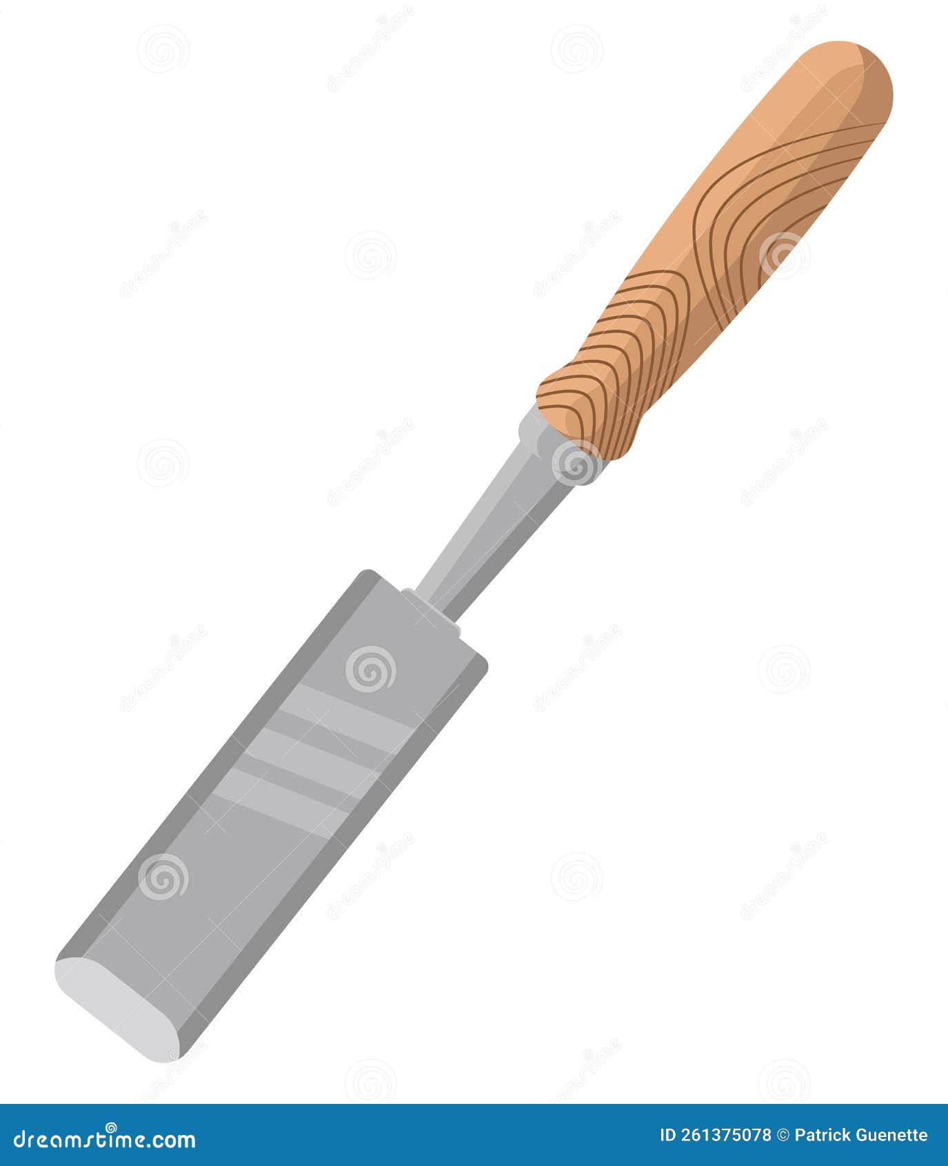 Chisel tool, icon stock vector. Illustration of steel - 261375078