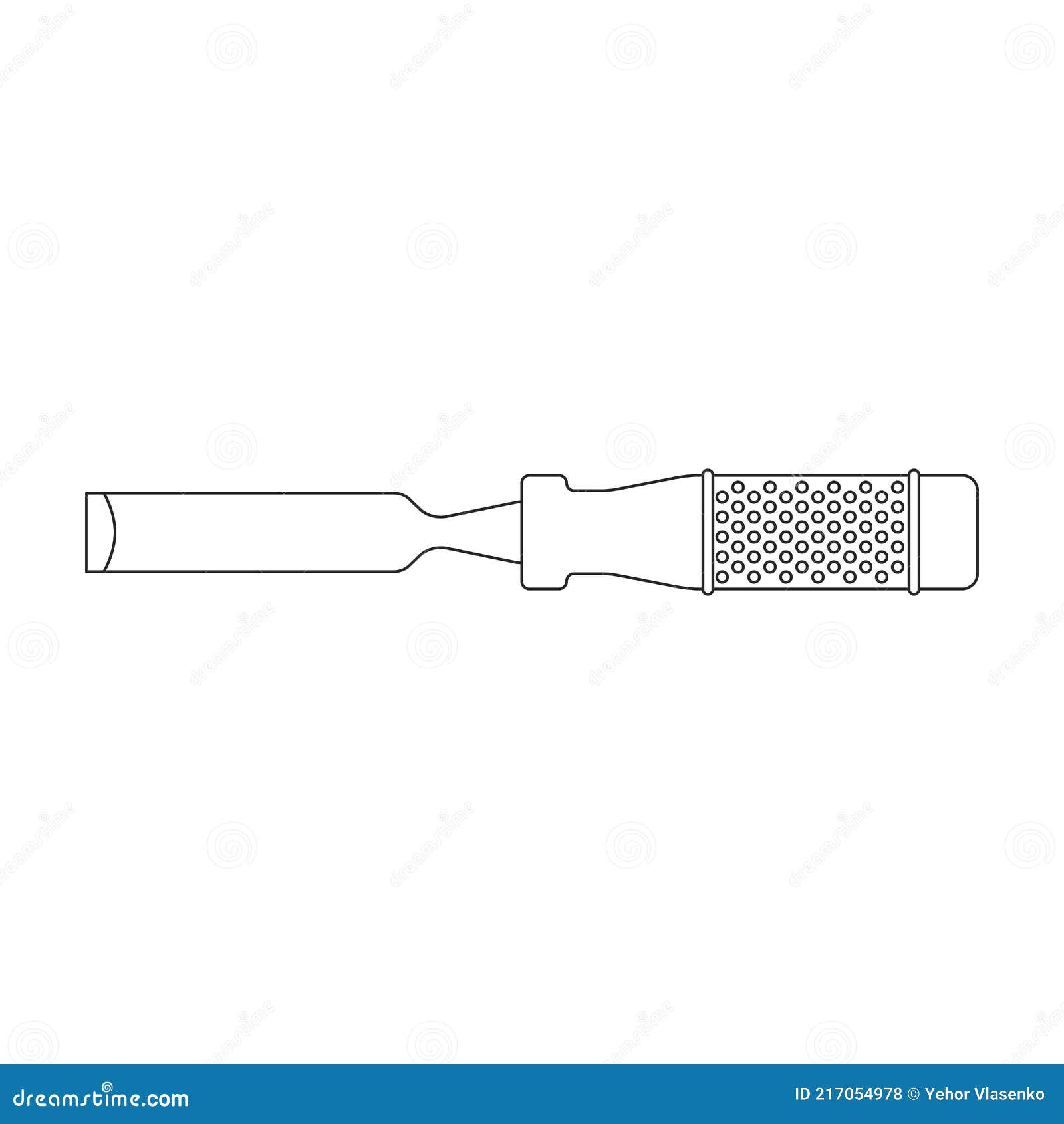Chisel Vector Outline Icon. Vector Illustration Tool on White ...