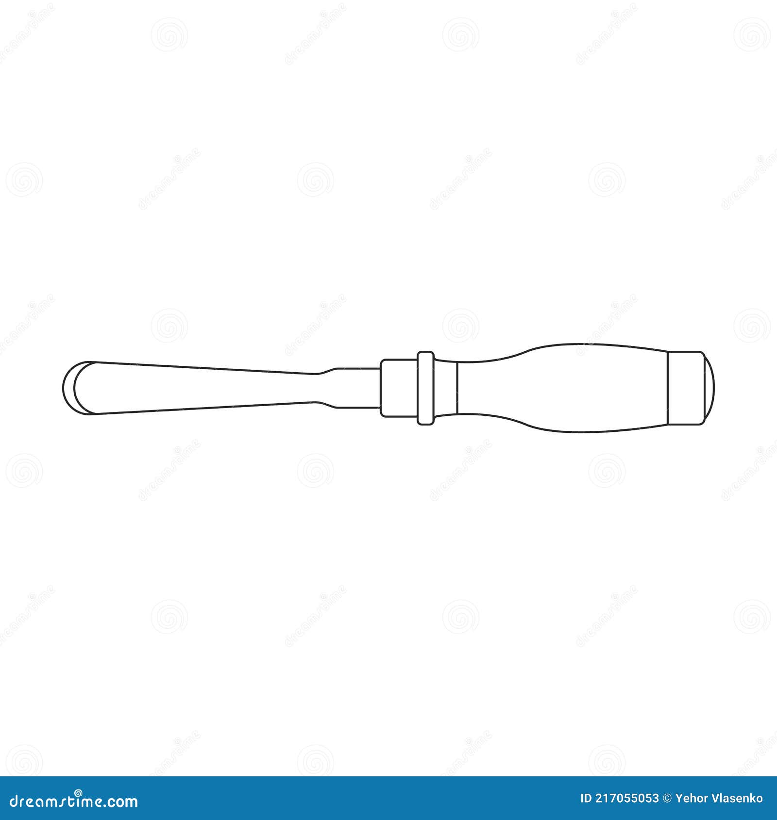 Chisel Vector Outline Icon. Vector Illustration Tool on White ...