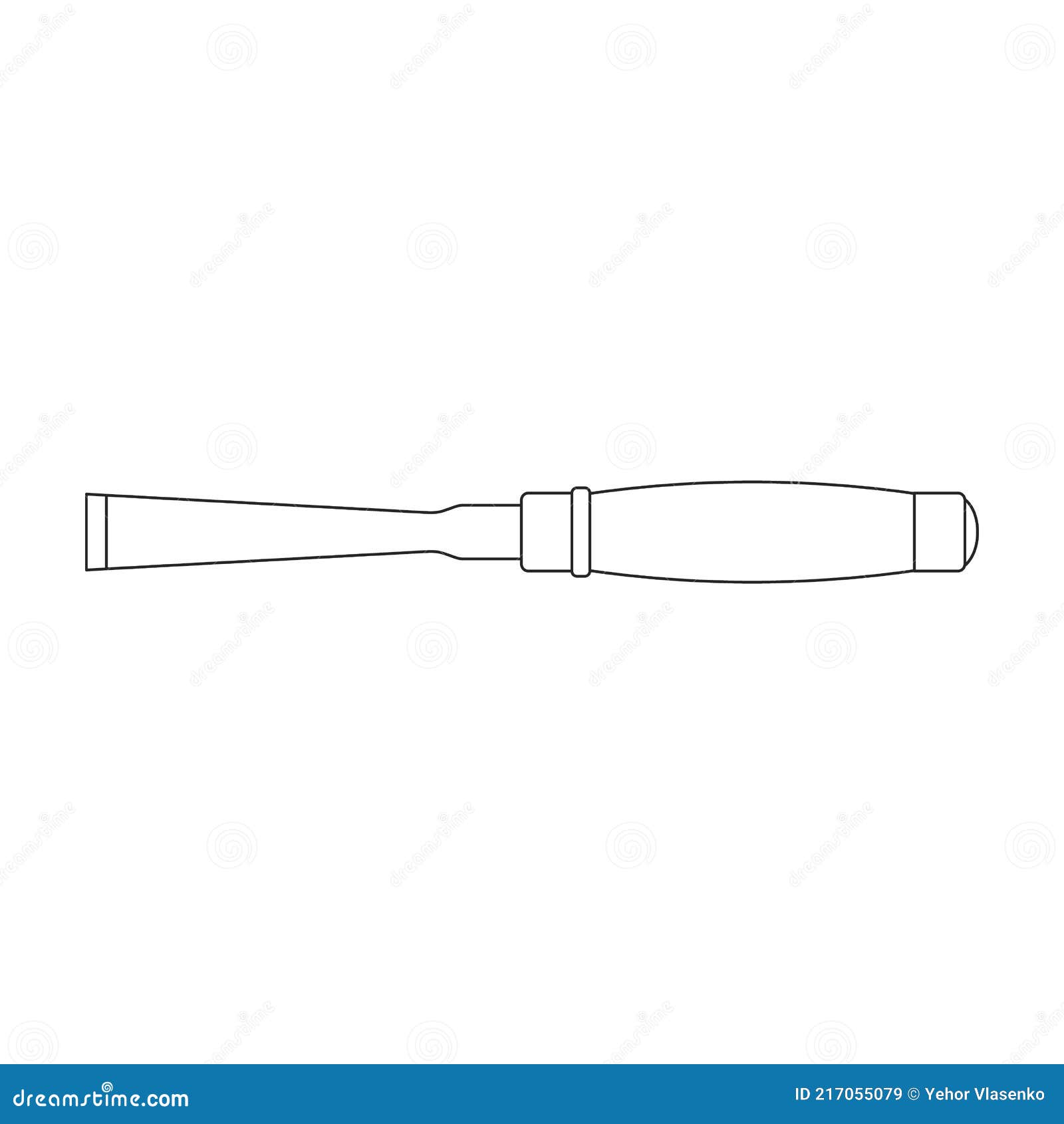 Chisel Vector Outline Icon. Vector Illustration Tool on White ...