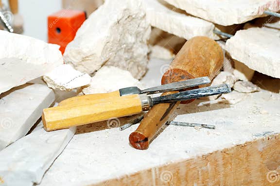 Chisels stock image. Image of marble, handtools, table - 372503