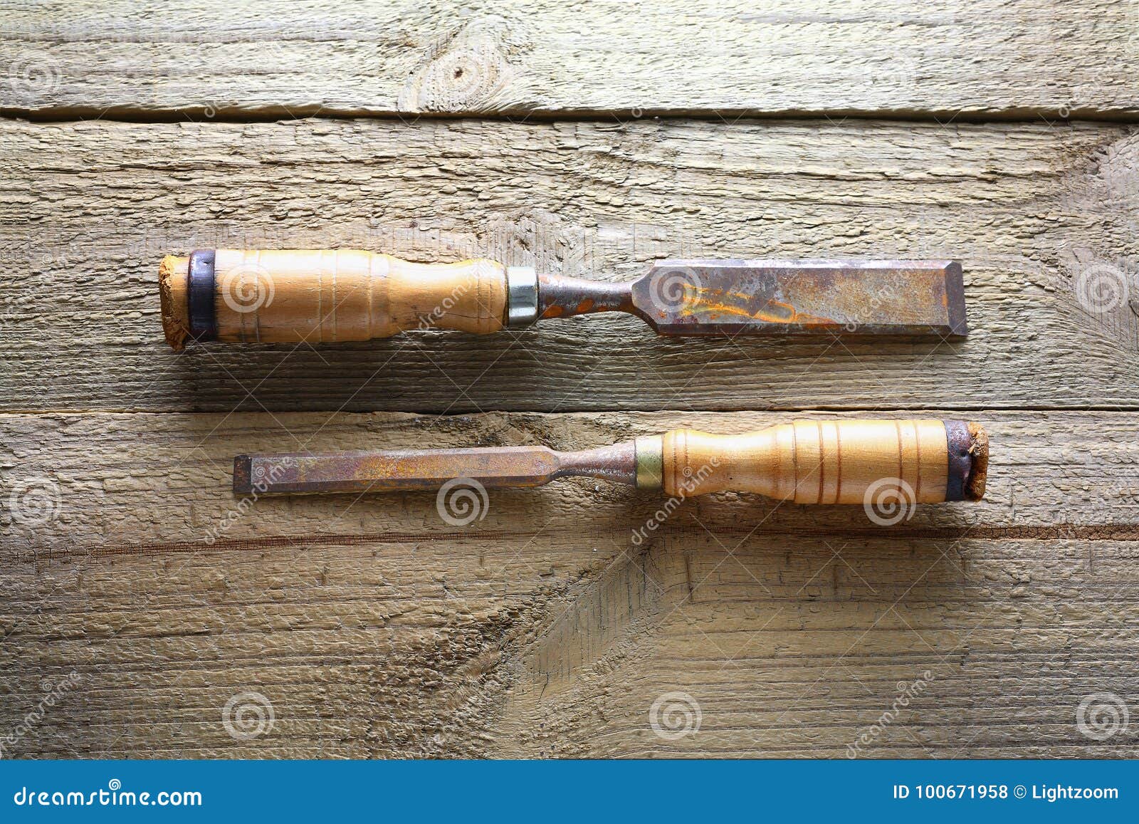 Chisels stock photo. Image of shot, rustic, texture - 100671958