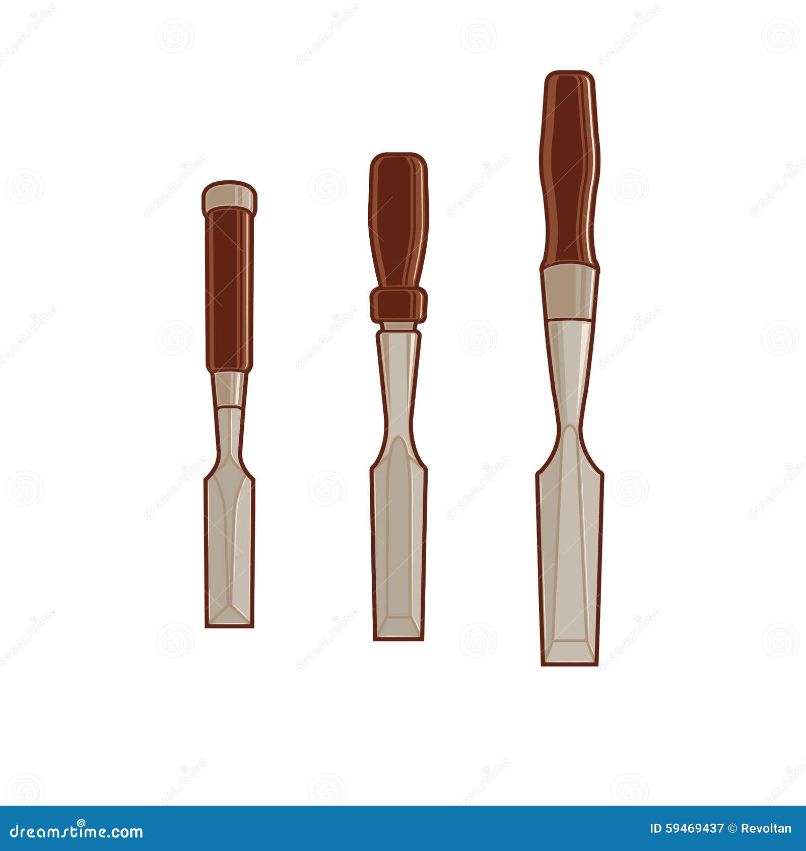 Construction Chisels In A Set. Vector Illustration | CartoonDealer.com ...