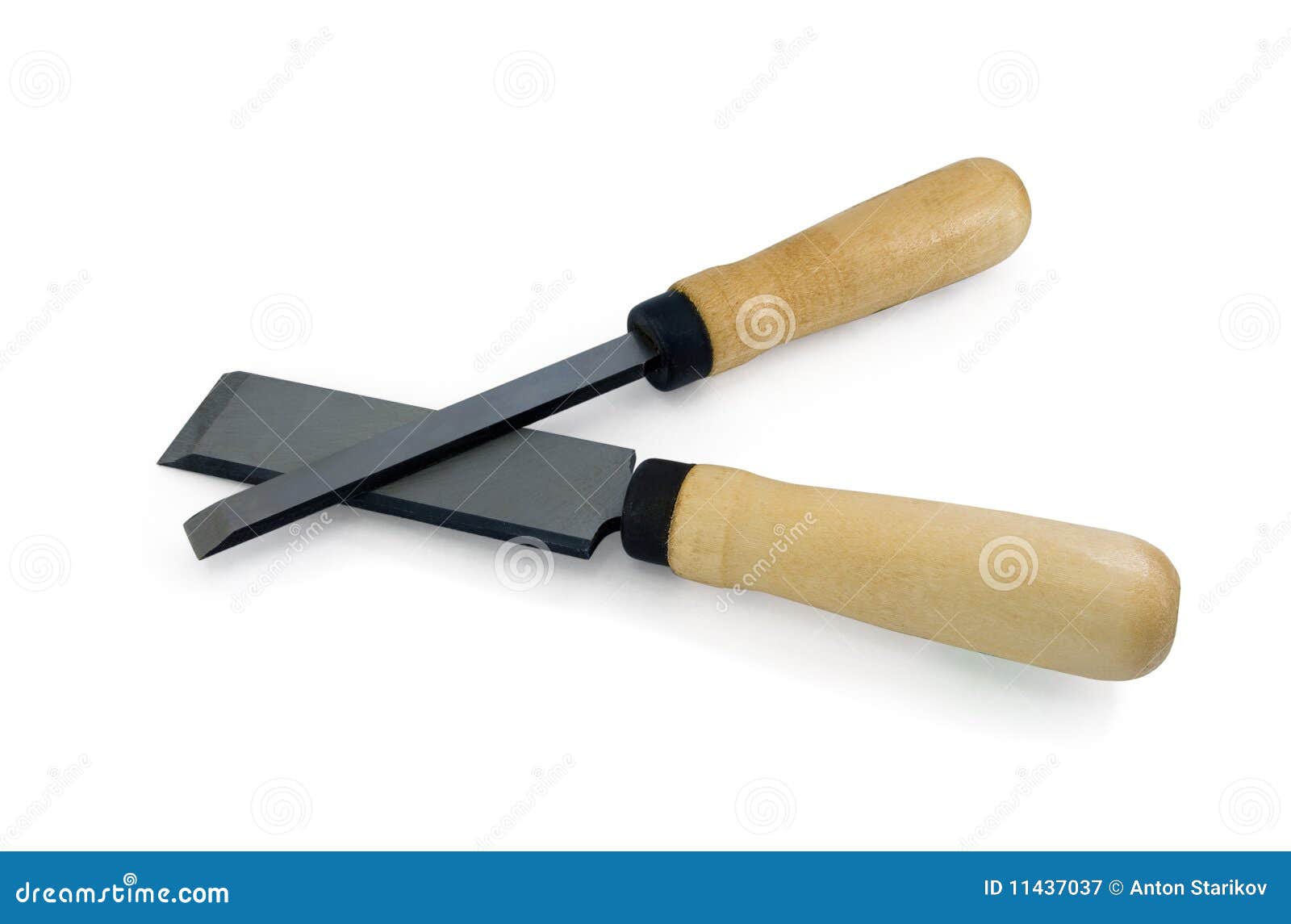 Chisels with Wooden Handles Stock Image - Image of isolated, hand: 11437037