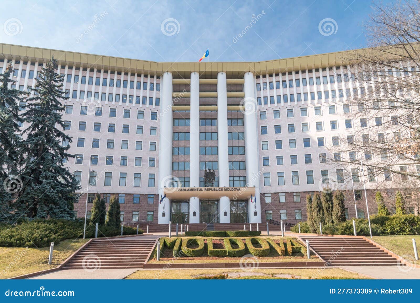 Front of Parliament Building of Moldova in Chisinau Editorial Stock ...