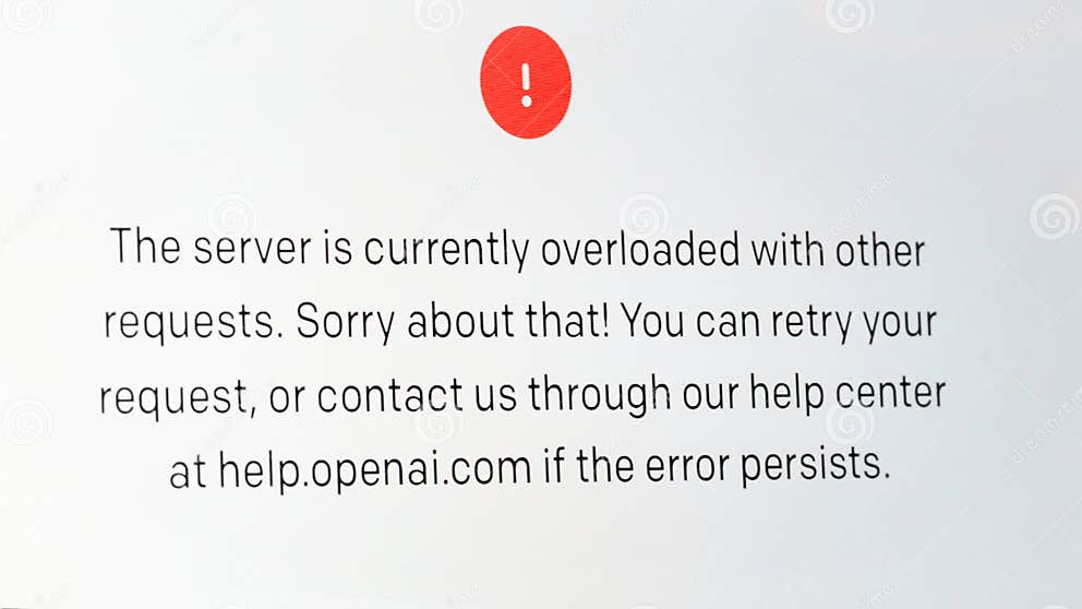 OpenAi ChatGPT Bot Server is Currently Overloaded Editorial Photography - Image of marketing ...