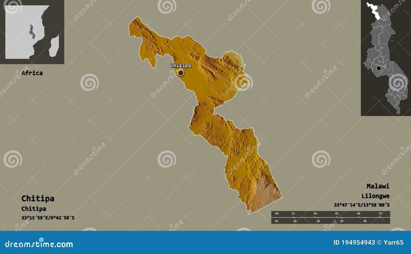 Chitipa, District of Malawi,. Previews. Relief Stock Illustration ...