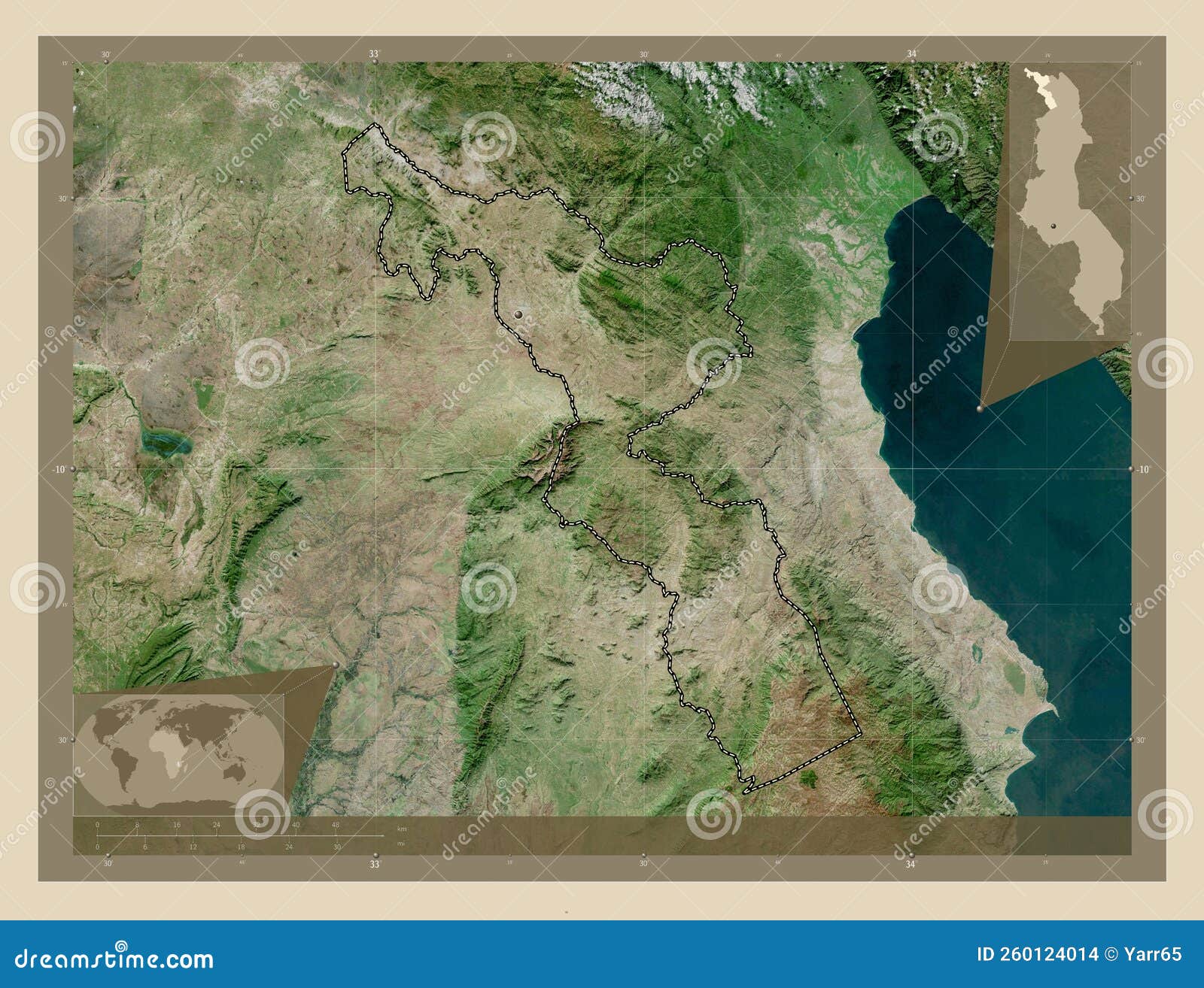Chitipa, Malawi. High-res Satellite. Capital Stock Illustration ...