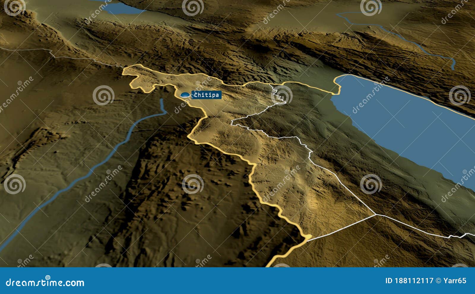 Chitipa, Malawi - Highlighted with Capital. Physical Stock Illustration ...