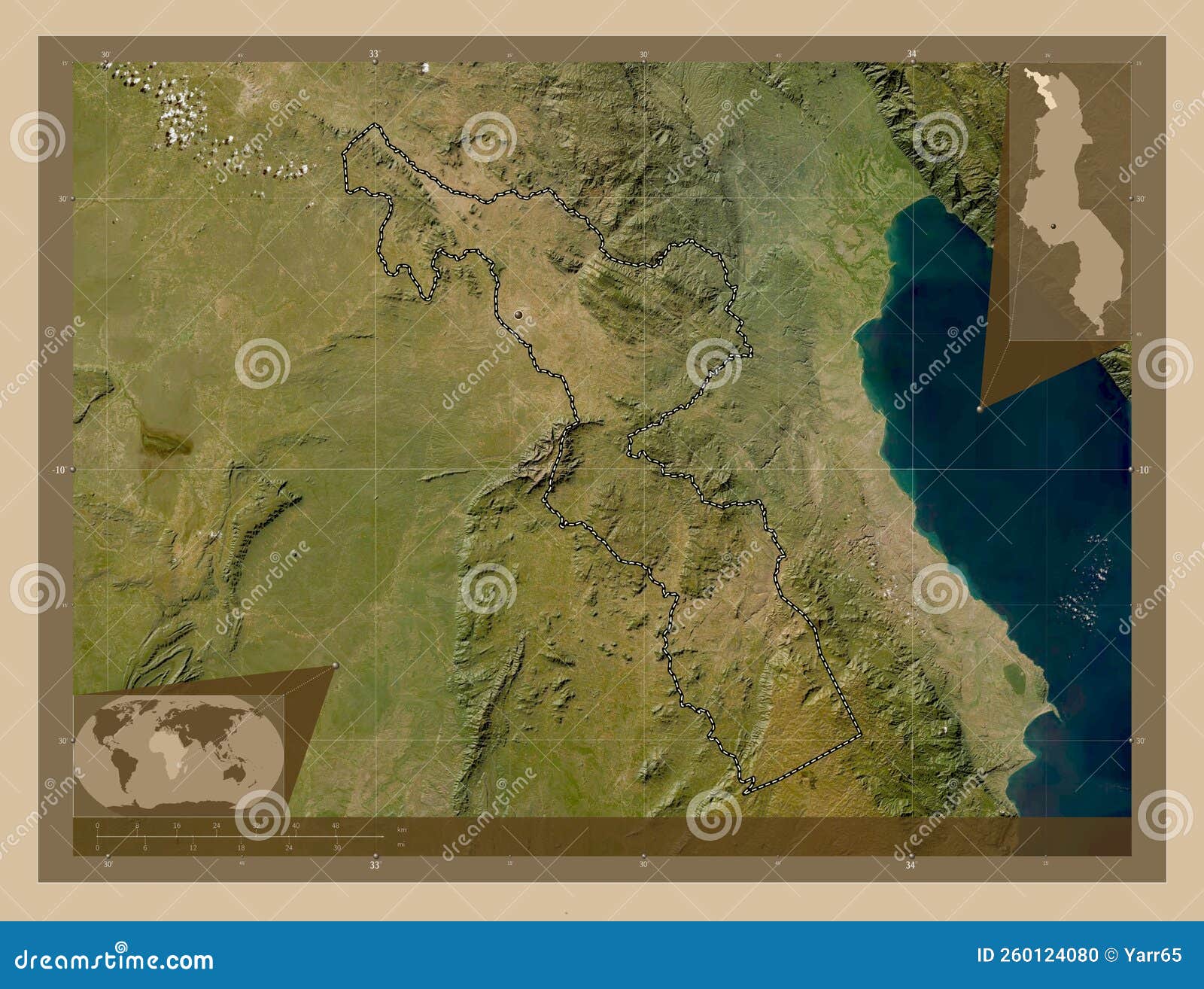 Chitipa, Malawi. Low-res Satellite. Capital Stock Illustration ...