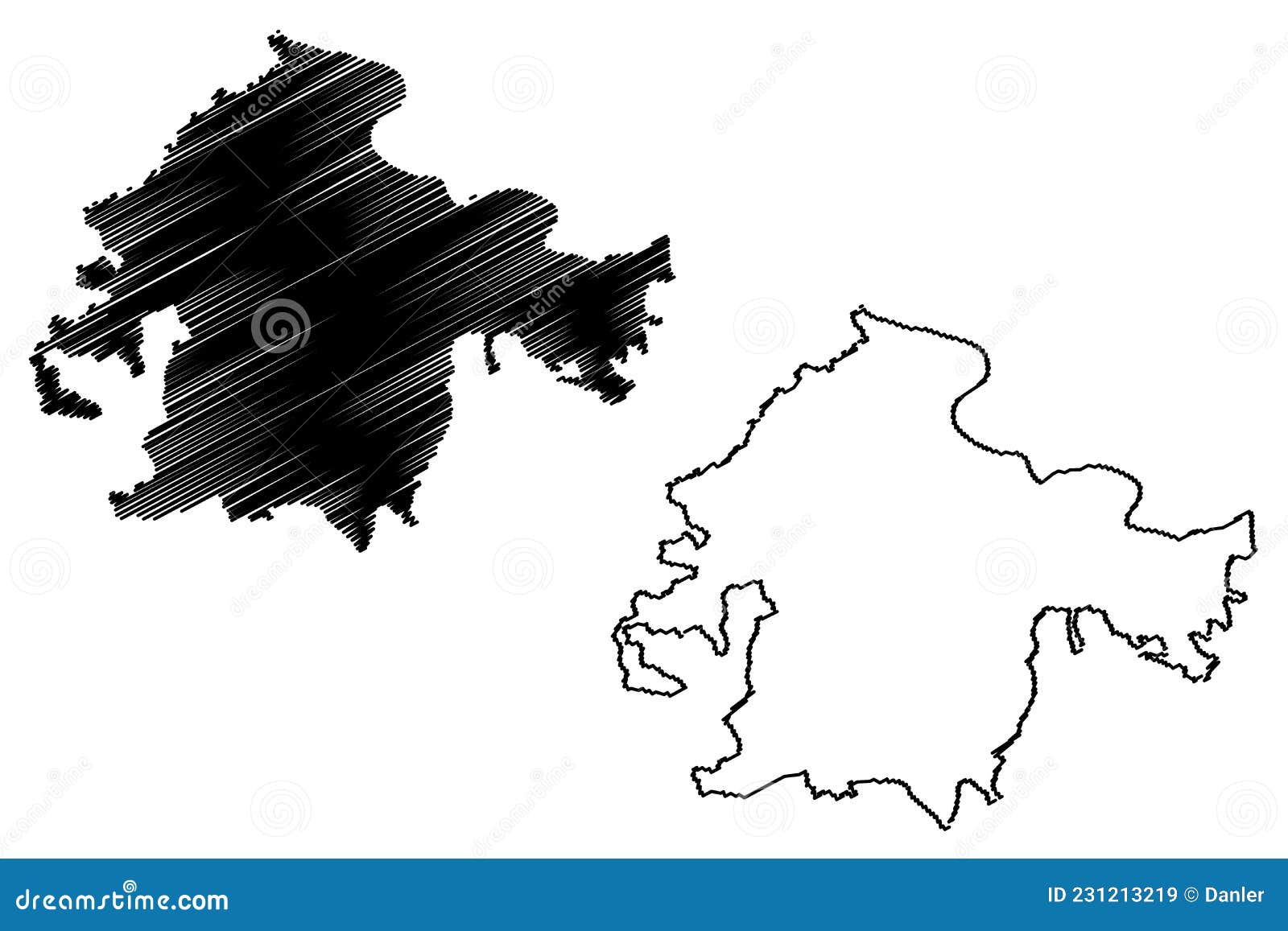 Chitrakoot District Uttar Pradesh State, Republic of India Map Vector ...