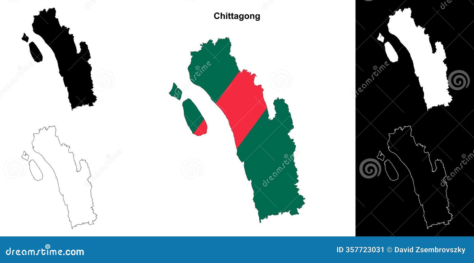Chittagong outline map stock vector. Illustration of bangladesh - 357723031
