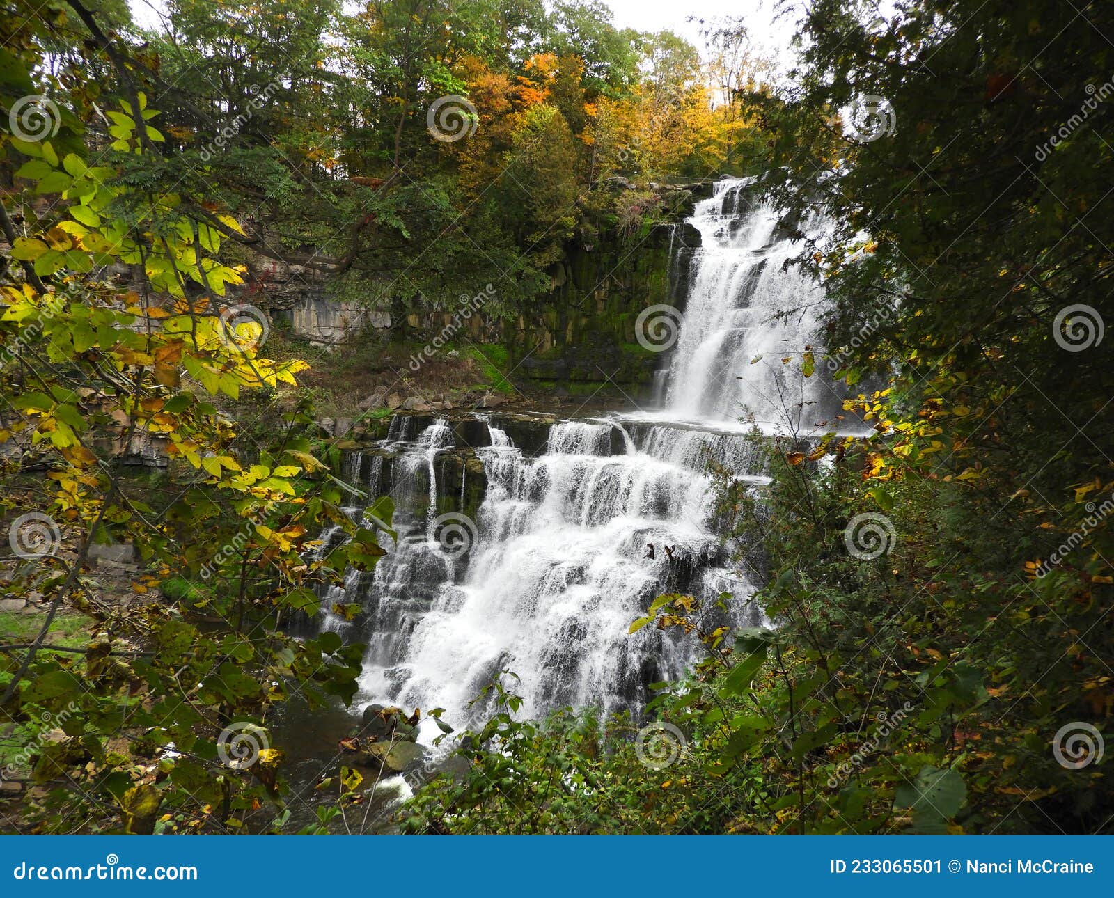 Chittenango Falls Middle View of Creek Ledge Steps Stock Image - Image ...