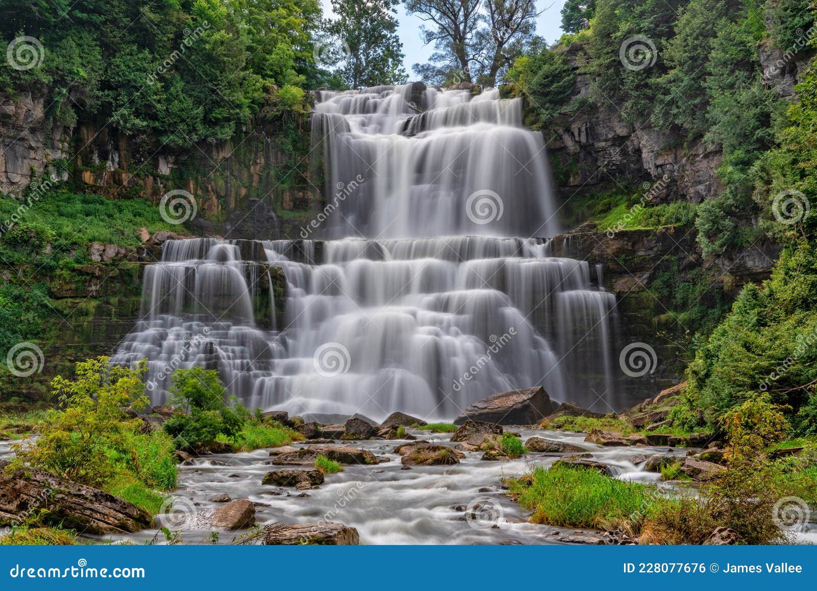 Chittenango Falls Middle View Of Creek Ledge Steps Stock Image ...