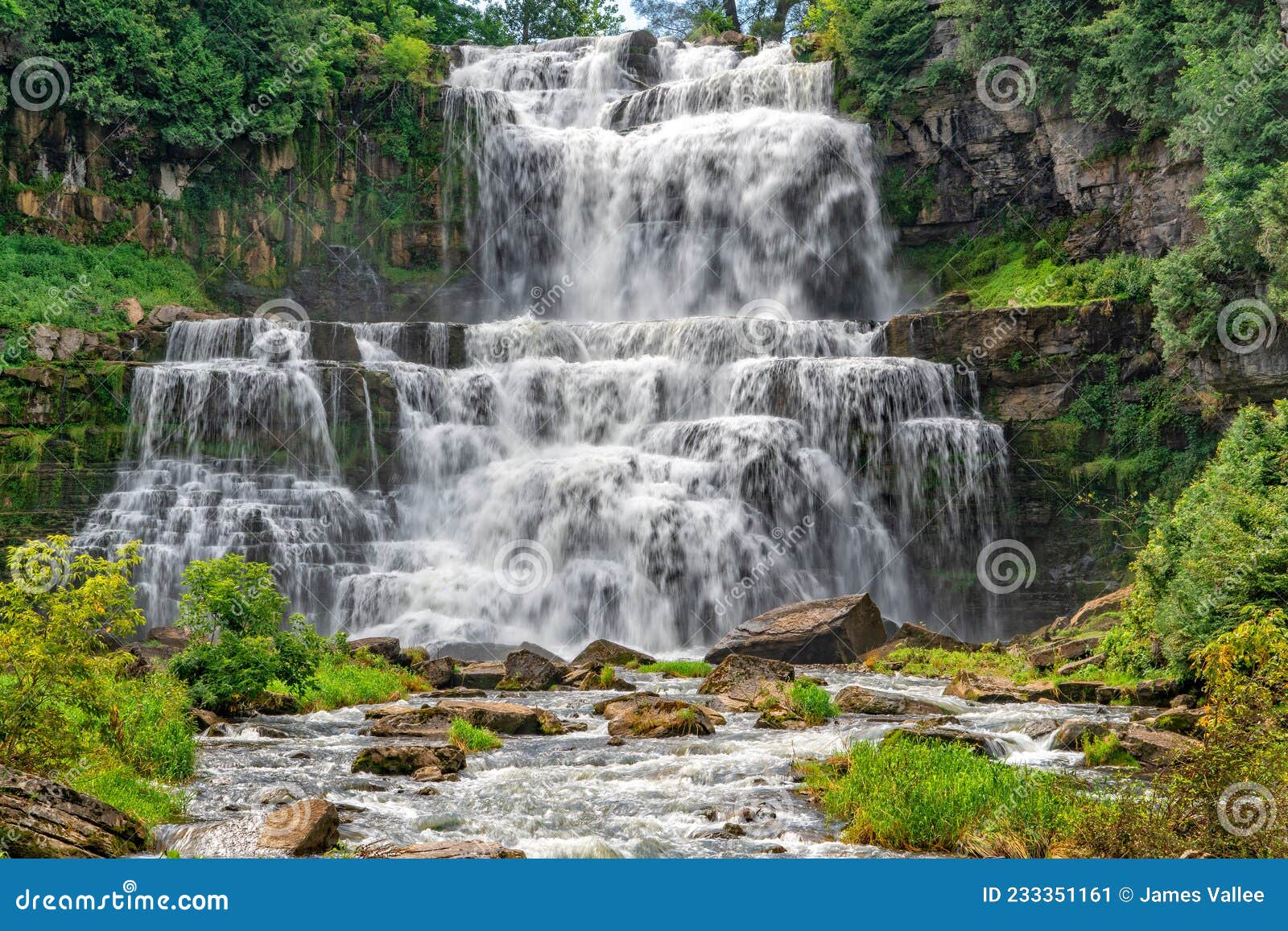 Chittenango Falls View From Trail Bottom Vertical View Stock Photo ...