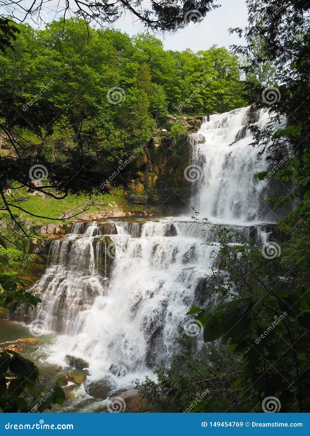 Chittenango Falls Side View Stock Image - Image of wall, sepia: 149454769