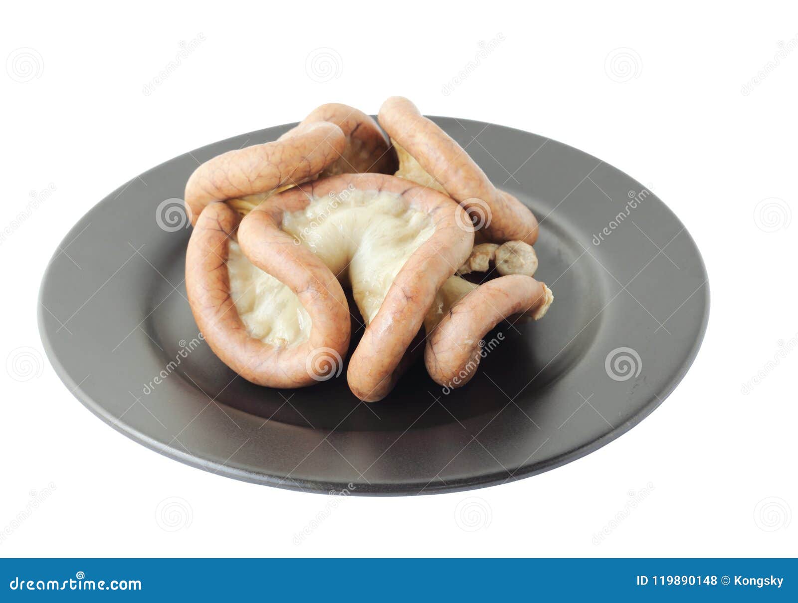 Boiled Chitterlings Internal Organs Of Pig With Clipping Path. Royalty ...