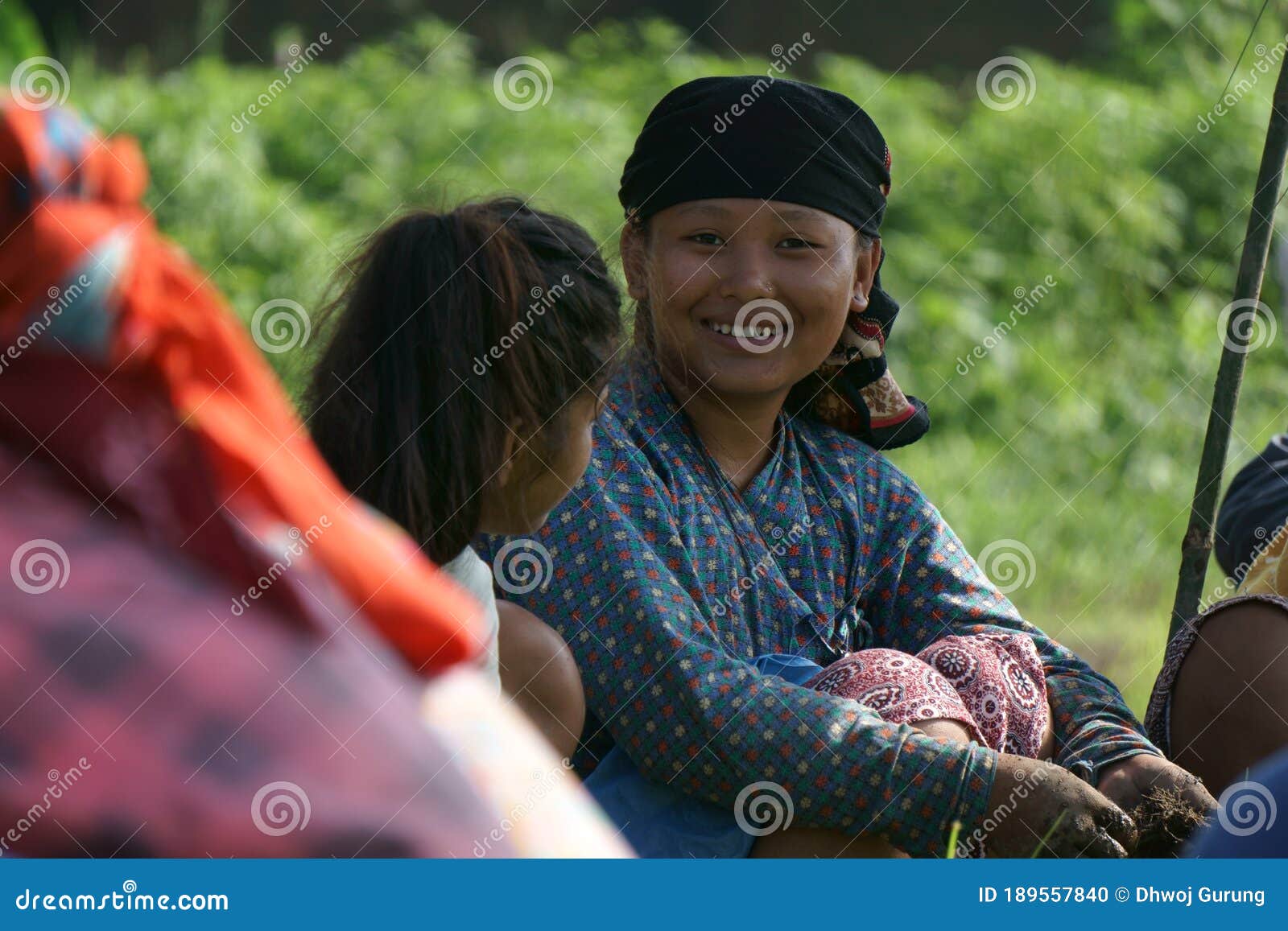 Chitwan Nepal September 2020 Nepali Village Girl Posing For A Camera While Working In The 6928
