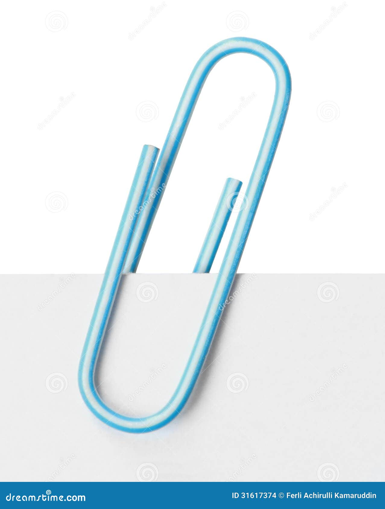 Chiuda Su Di Una Graffetta Blu-chiaro Fotografia Stock - Immagine di ...