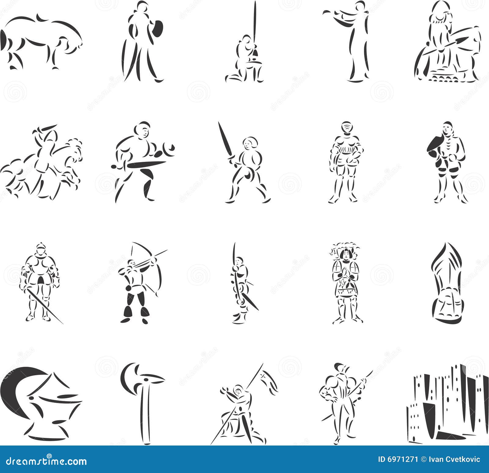 Chivalry stock vector. Illustration of duel, spear, shield - 6971271