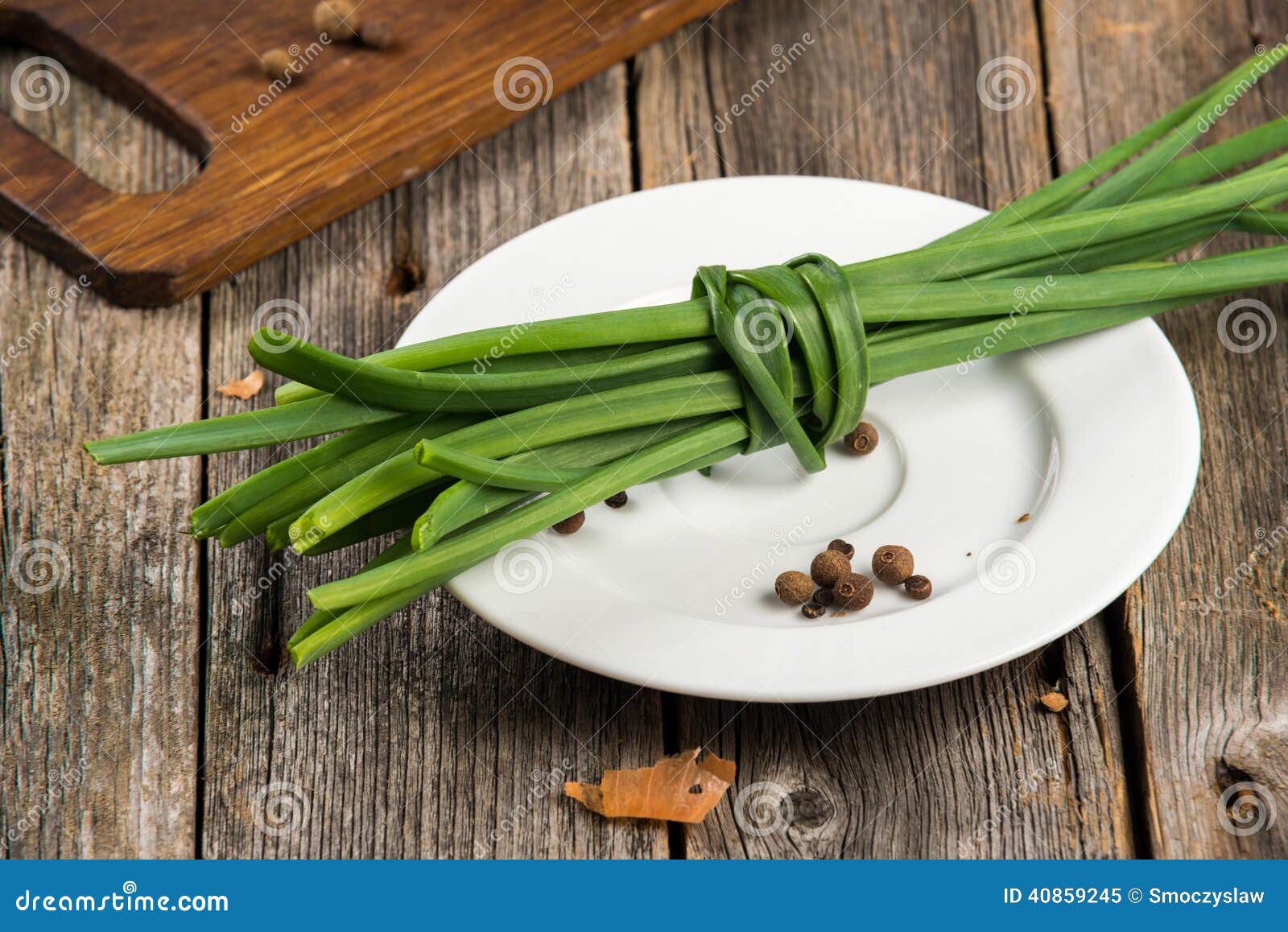 Chive on a plate stock image. Image of natural, gourmet - 40859245