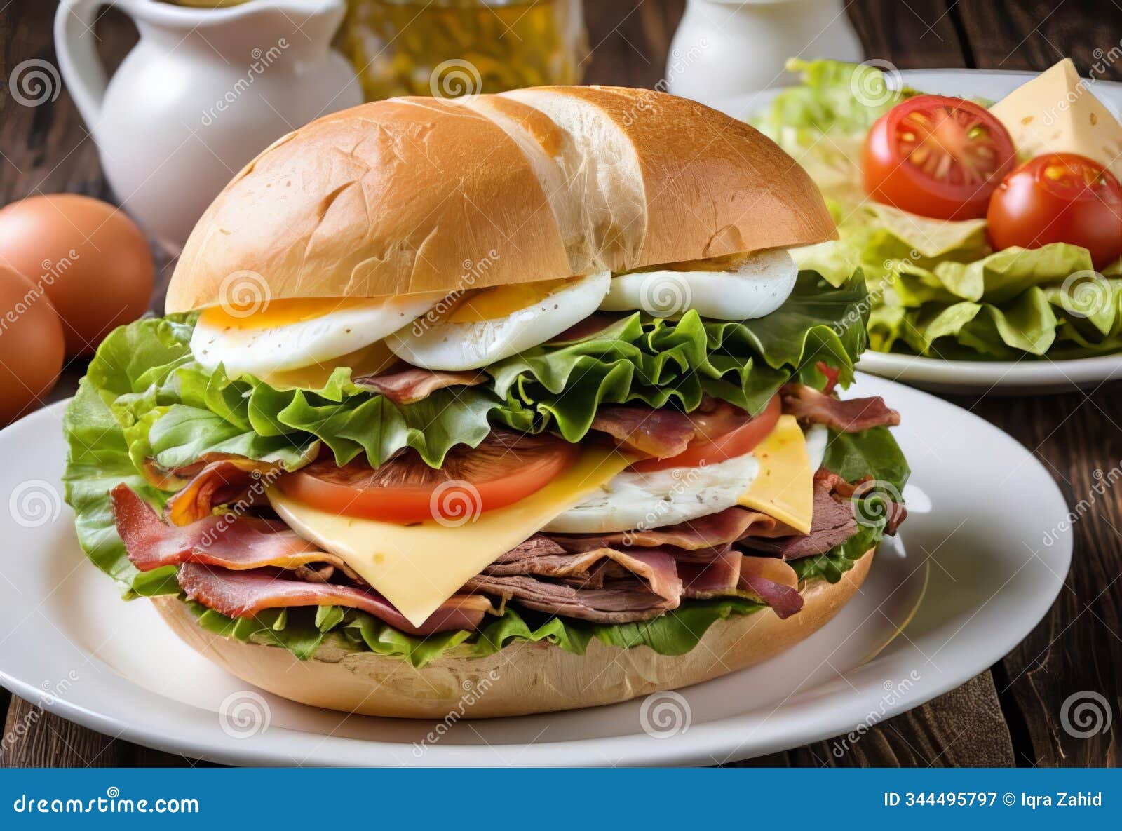 A Chivito Sandwich with Fries on the Side Stock Illustration ...
