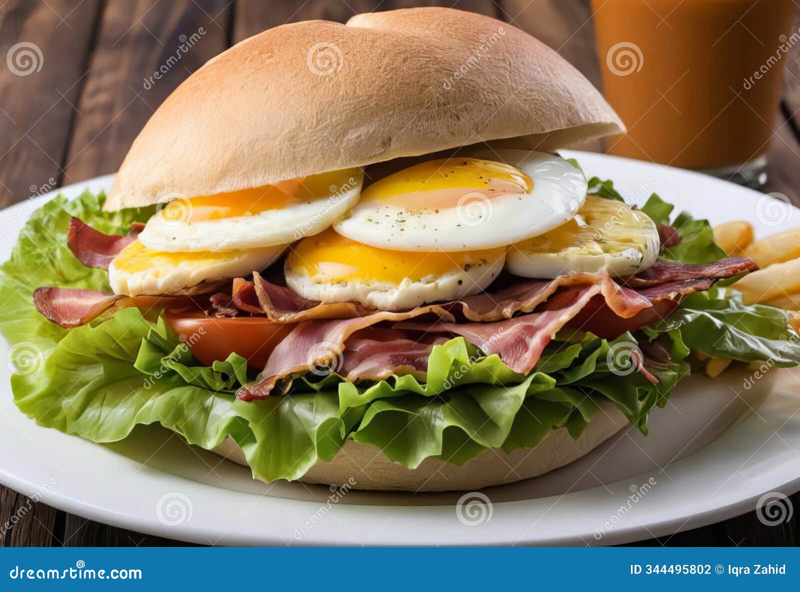 A Chivito Sandwich with Fries on the Side Stock Illustration ...