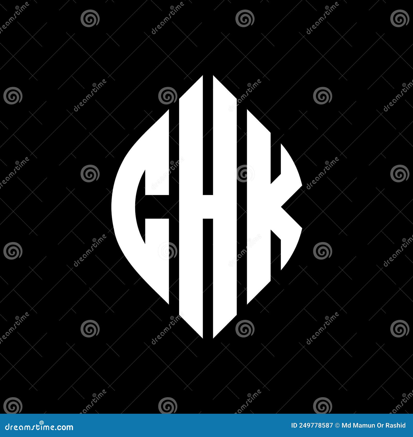 CHK Circle Letter Logo Design with Circle and Ellipse Shape. CHK ...