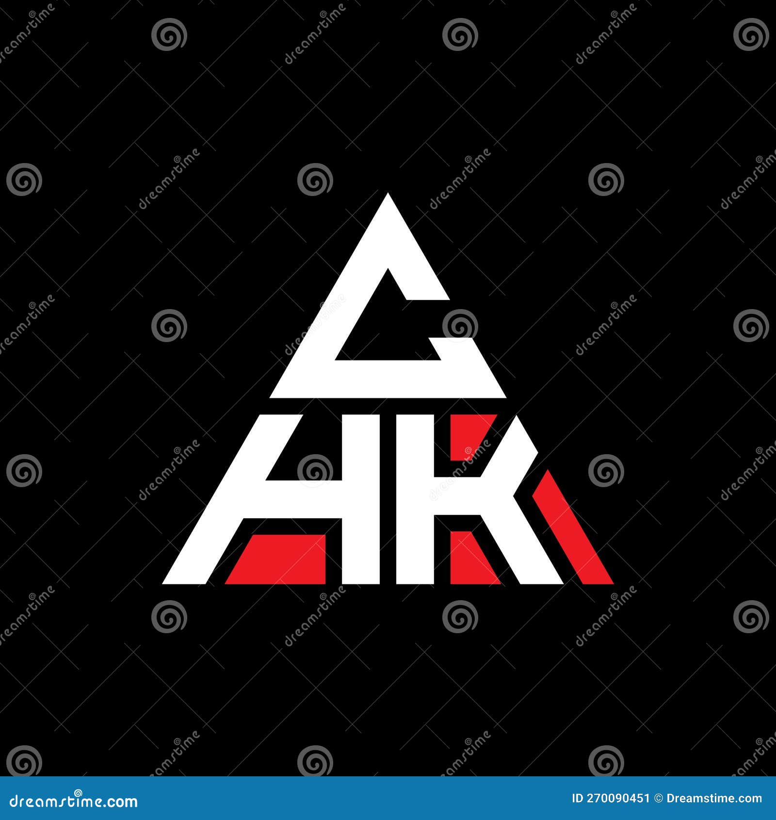 CHK Triangle Letter Logo Design with Triangle Shape. CHK Triangle Logo ...