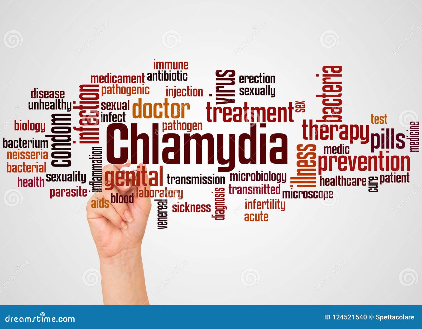 Chlamydia Word Made Of Square Letter Word On Pink Background. Stock ...