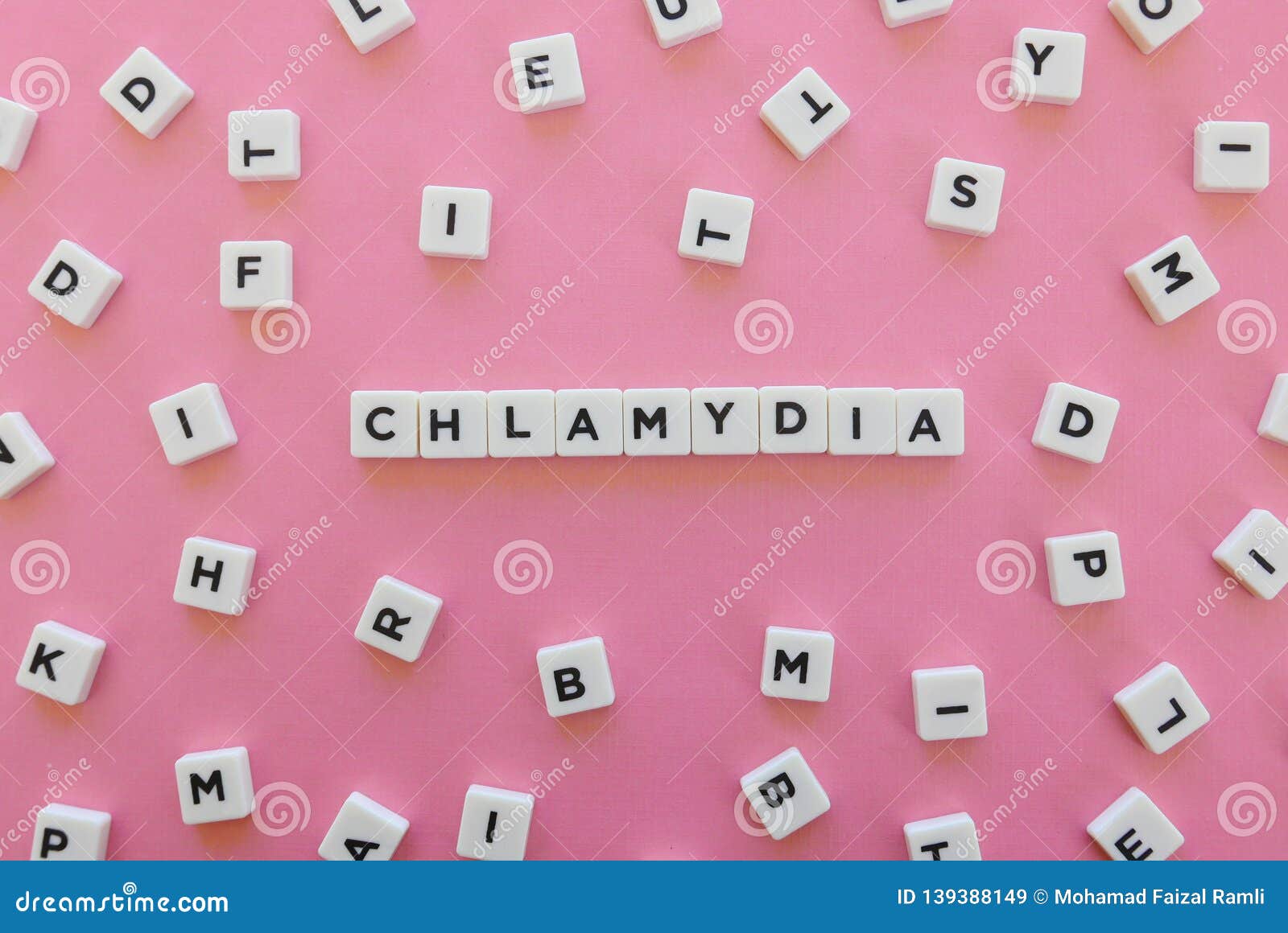 Chlamydia Word Made of Square Letter Word on Pink Background. Stock ...