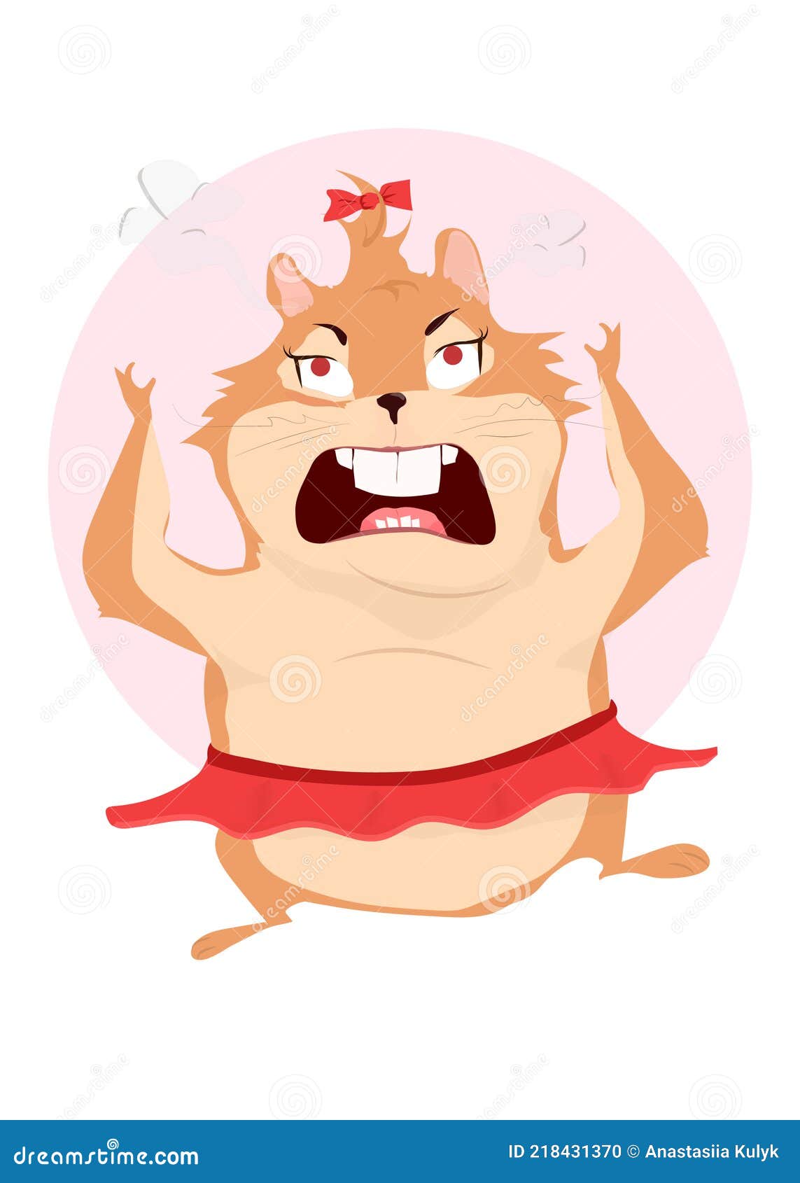 Angry Hamster Hysterical. Girl - Mad. Emotional Evil State Stock Vector ...