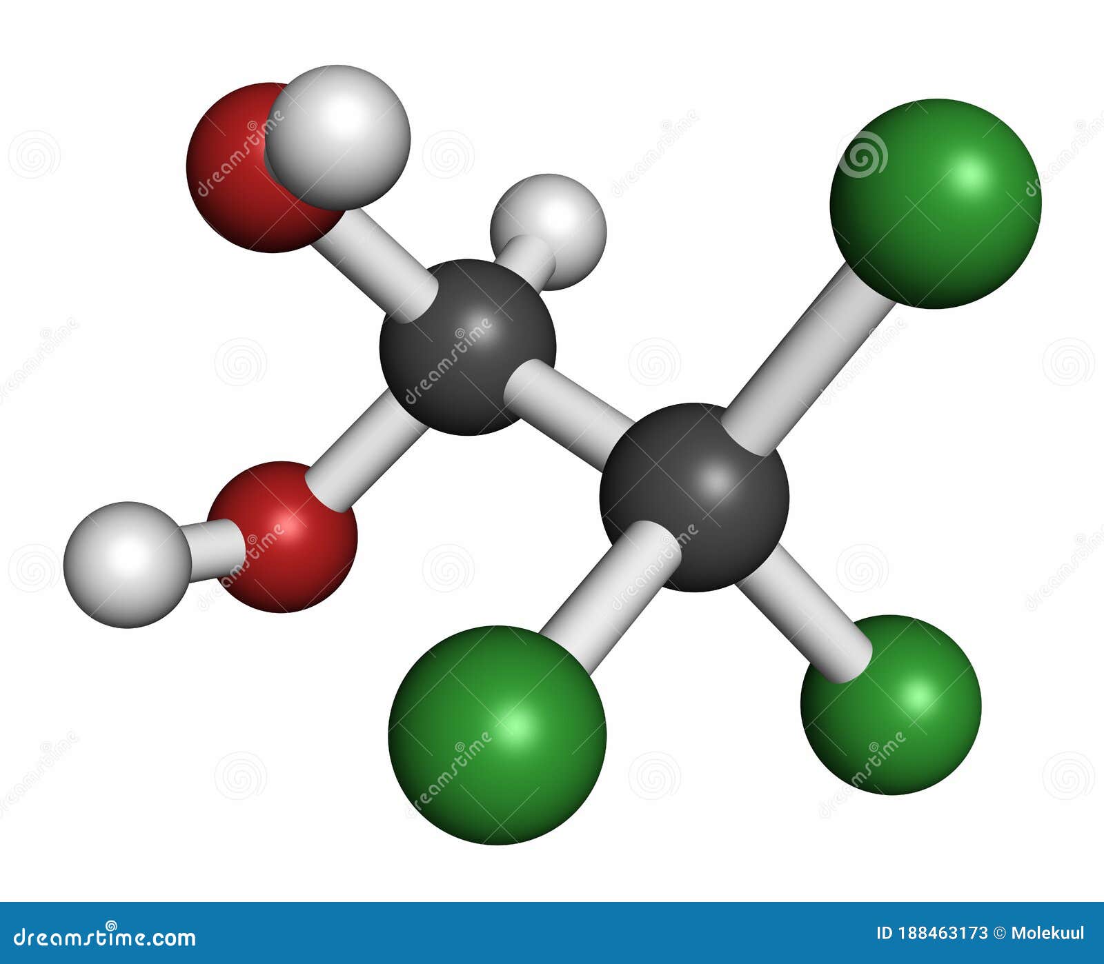 Chloral Hydrate Sedative and Hypnotic Drug Molecule, 3D Rendering ...