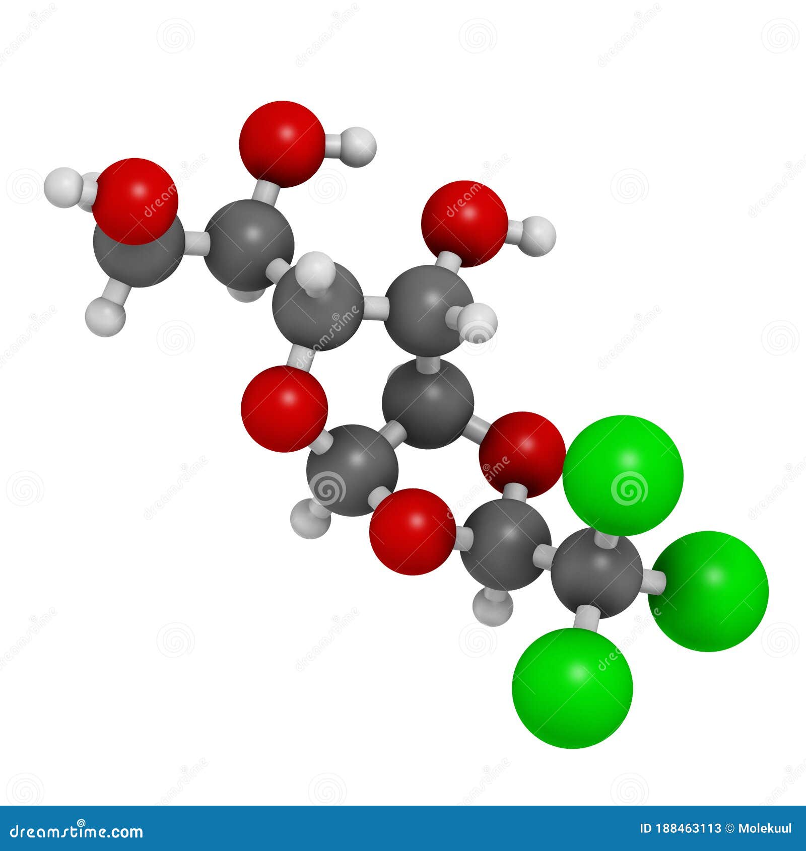 Chloralose Rodenticide Molecule. 3D Rendering Stock Illustration ...
