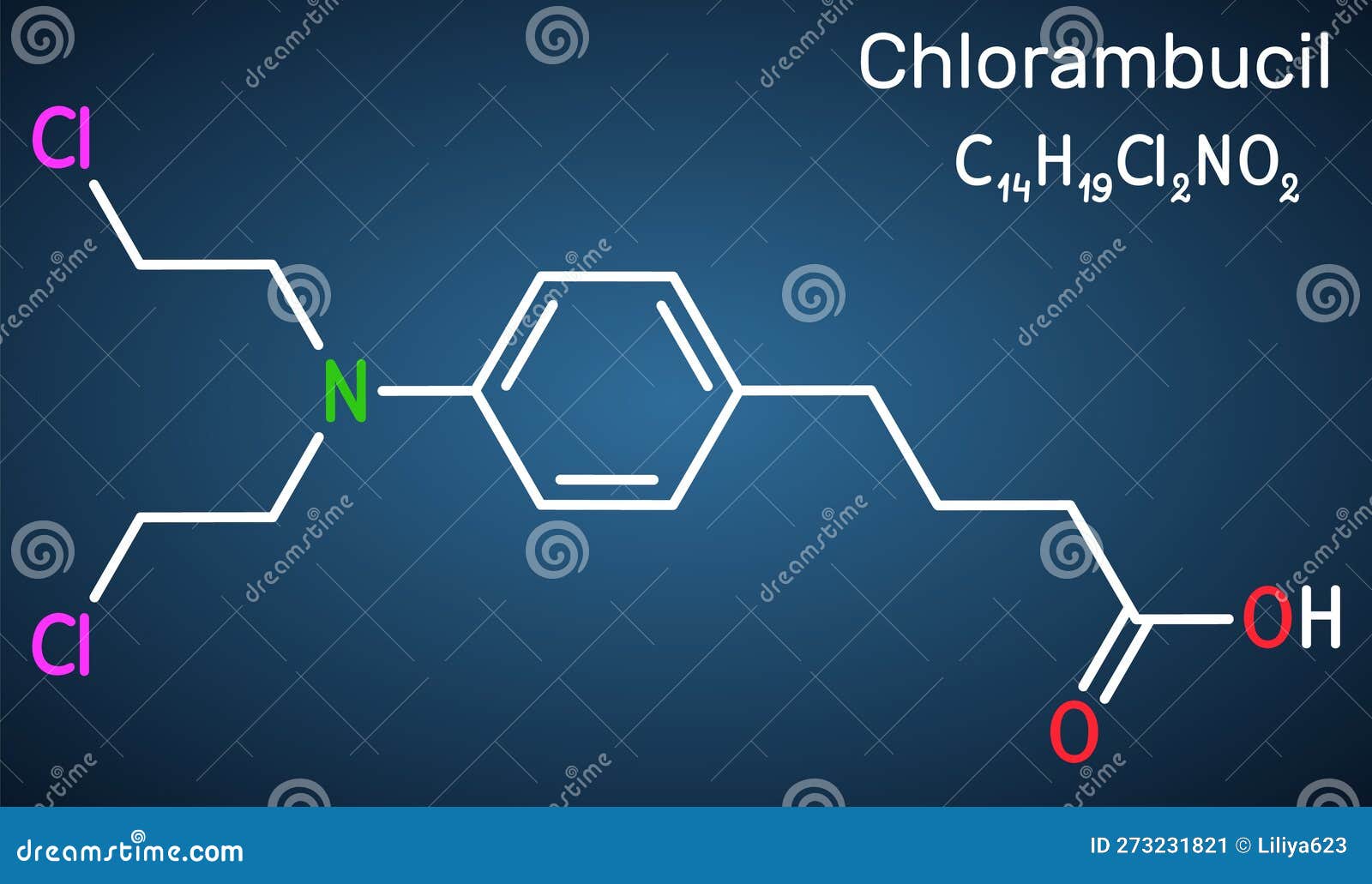 Chlorambucil Molecule. it is Chemotherapy Agent Used in the Treatment ...