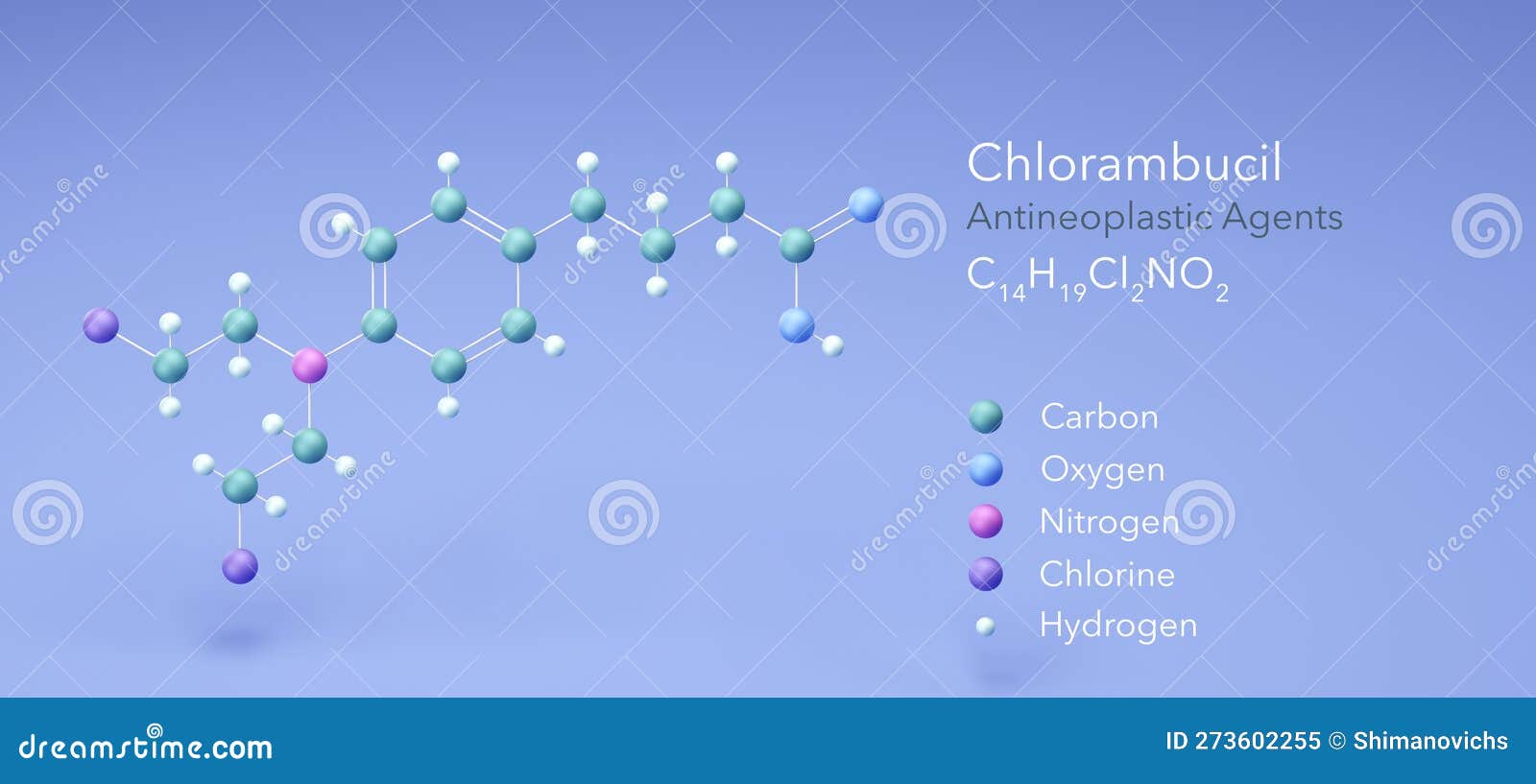 Chlorambucil Molecule, Molecular Structures, Antineoplastic Agents, 3d ...