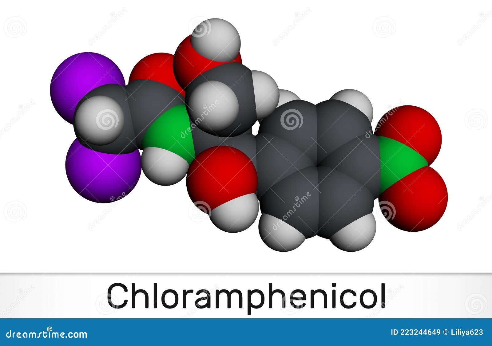 Chloramphenicol Antibiotic Drug Molecule. Skeletal Formula. Stock ...