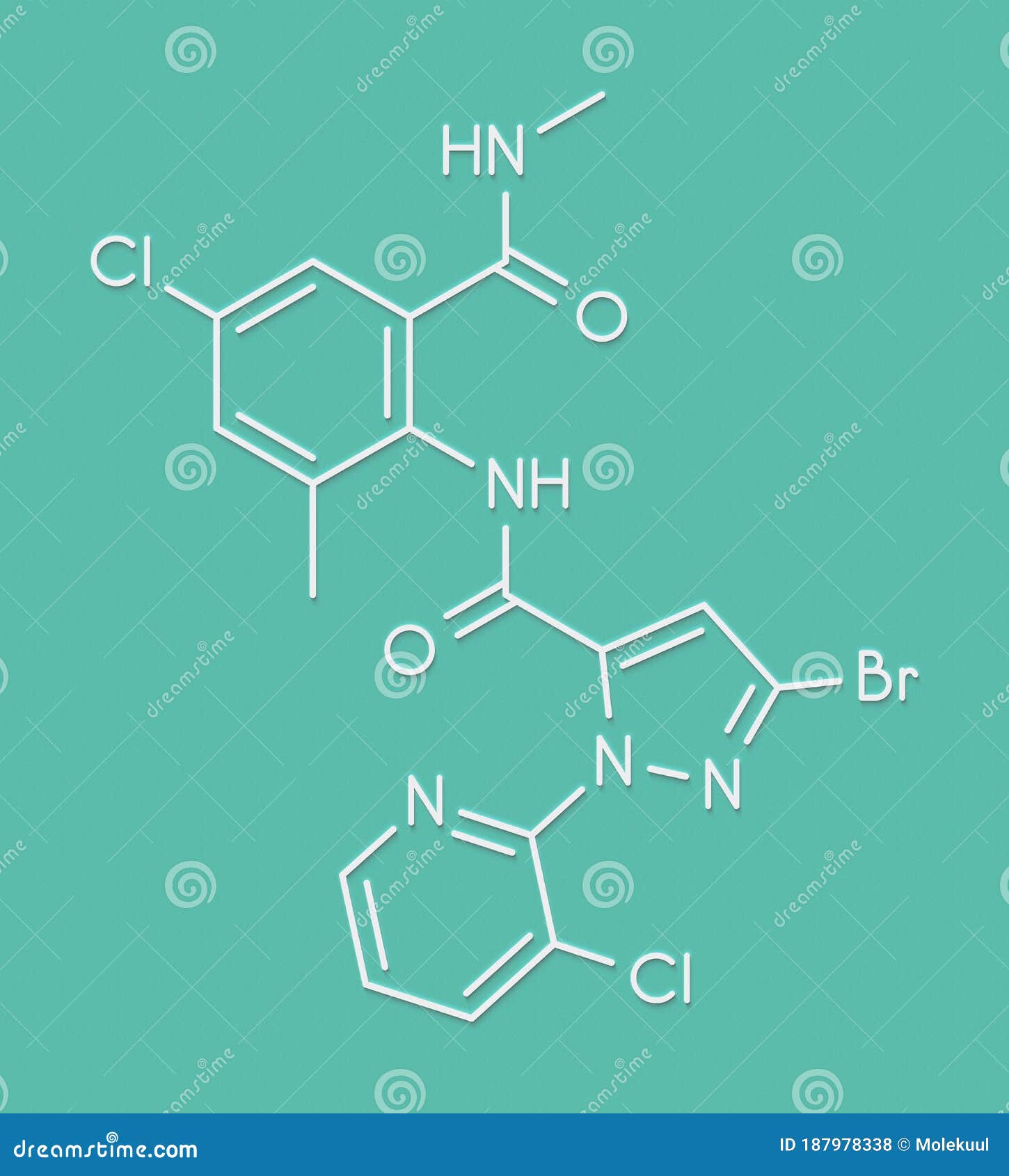 Chlorantraniliprole Insecticide Molecule Ryanoid Class. Skeletal ...