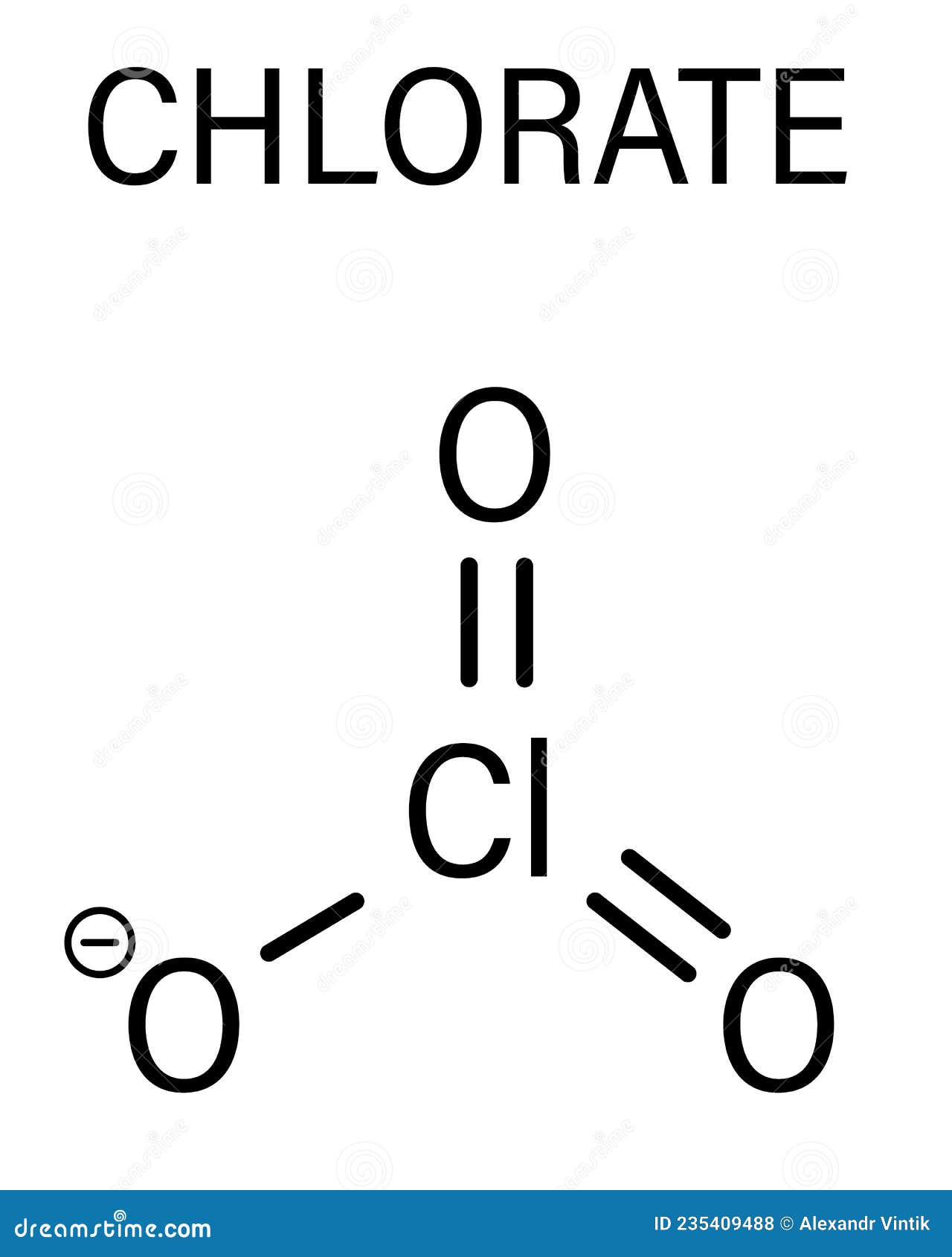 Chlorate Anion Molecule, Chemical Structure. Skeletal Formula Stock ...